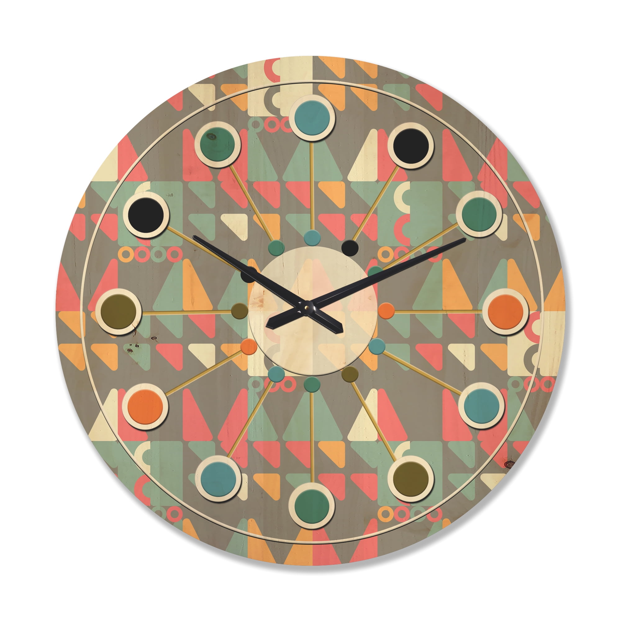 Designart 'Abstract Retro Design XVII' Mid-Century Modern Wood Wall ...