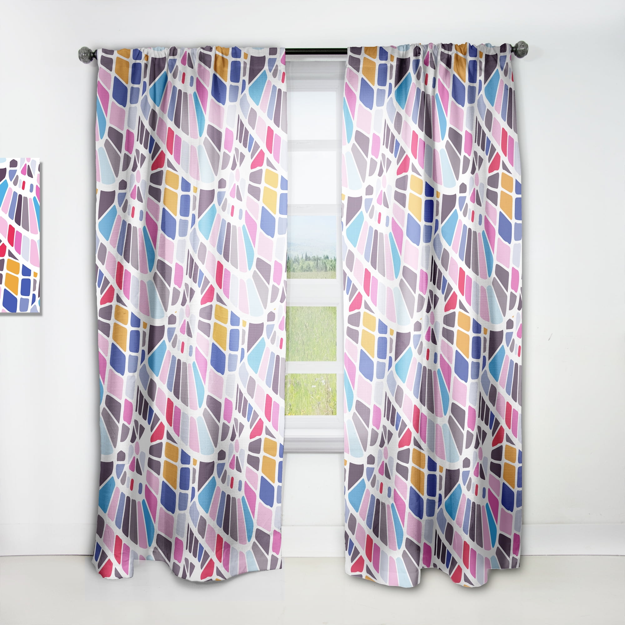 Designart 'Abstract Retro Geometric Pattern Design I' Mid-Century ...