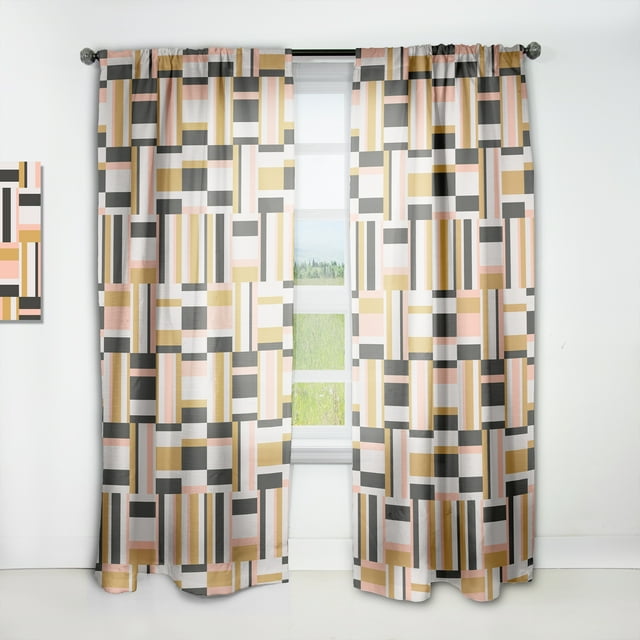Designart 'Abstract Retro Geometric Pattern Design IX' Mid-Century ...