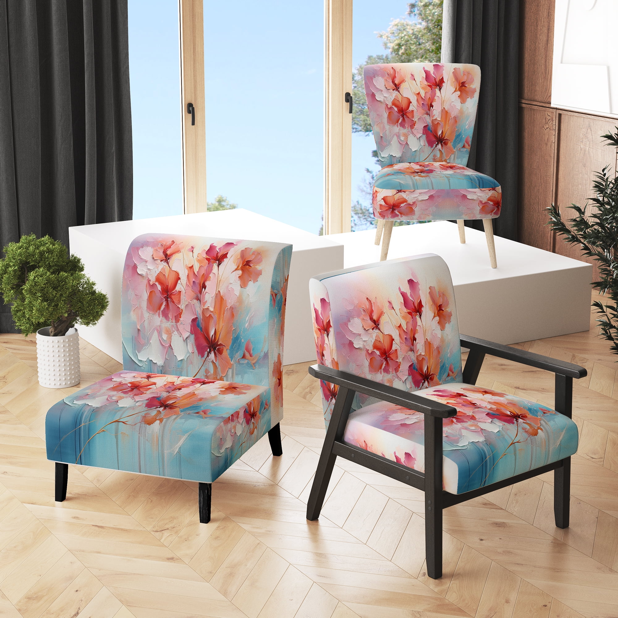 Designart "Abstract Romantic Flowers composition" Multi-Color Romantic ...