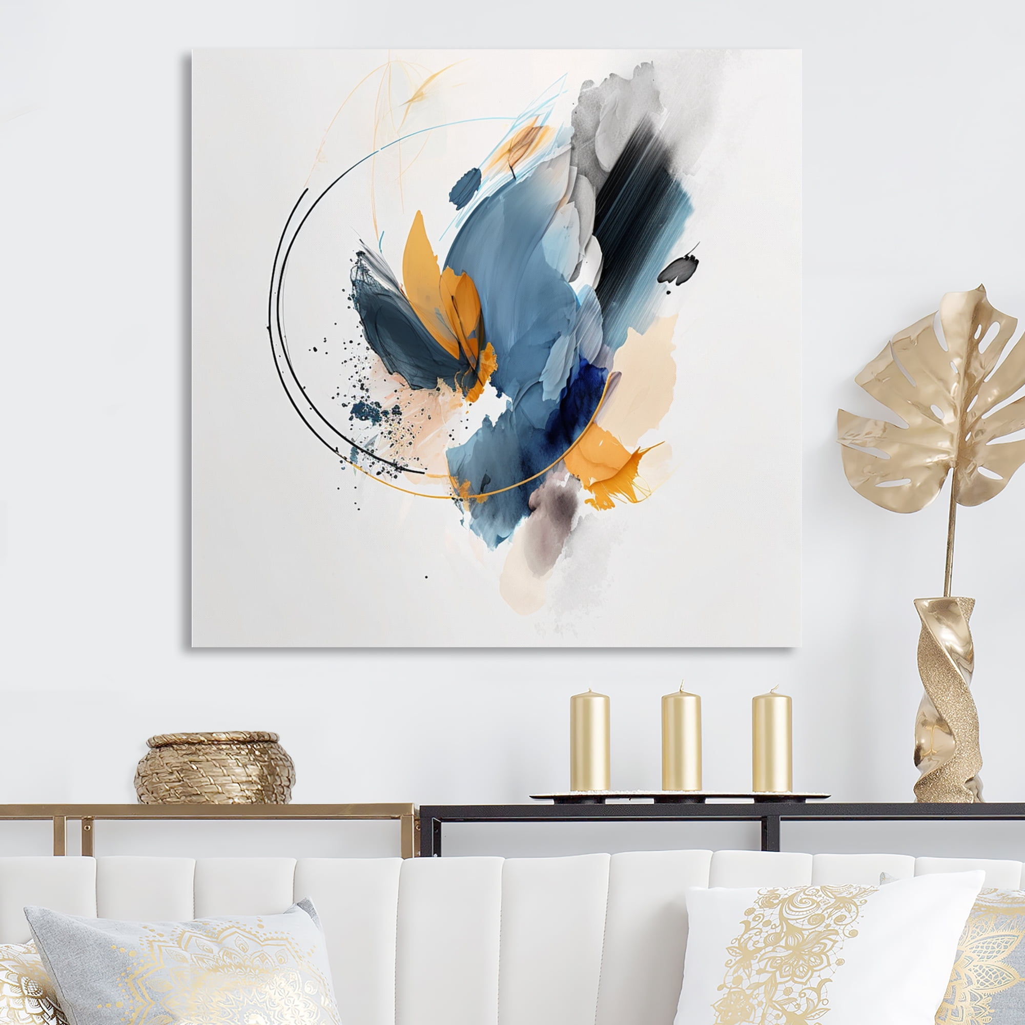 Designart "Abstract Shapes Modern Artwork II" Abstract Wall Art For ...