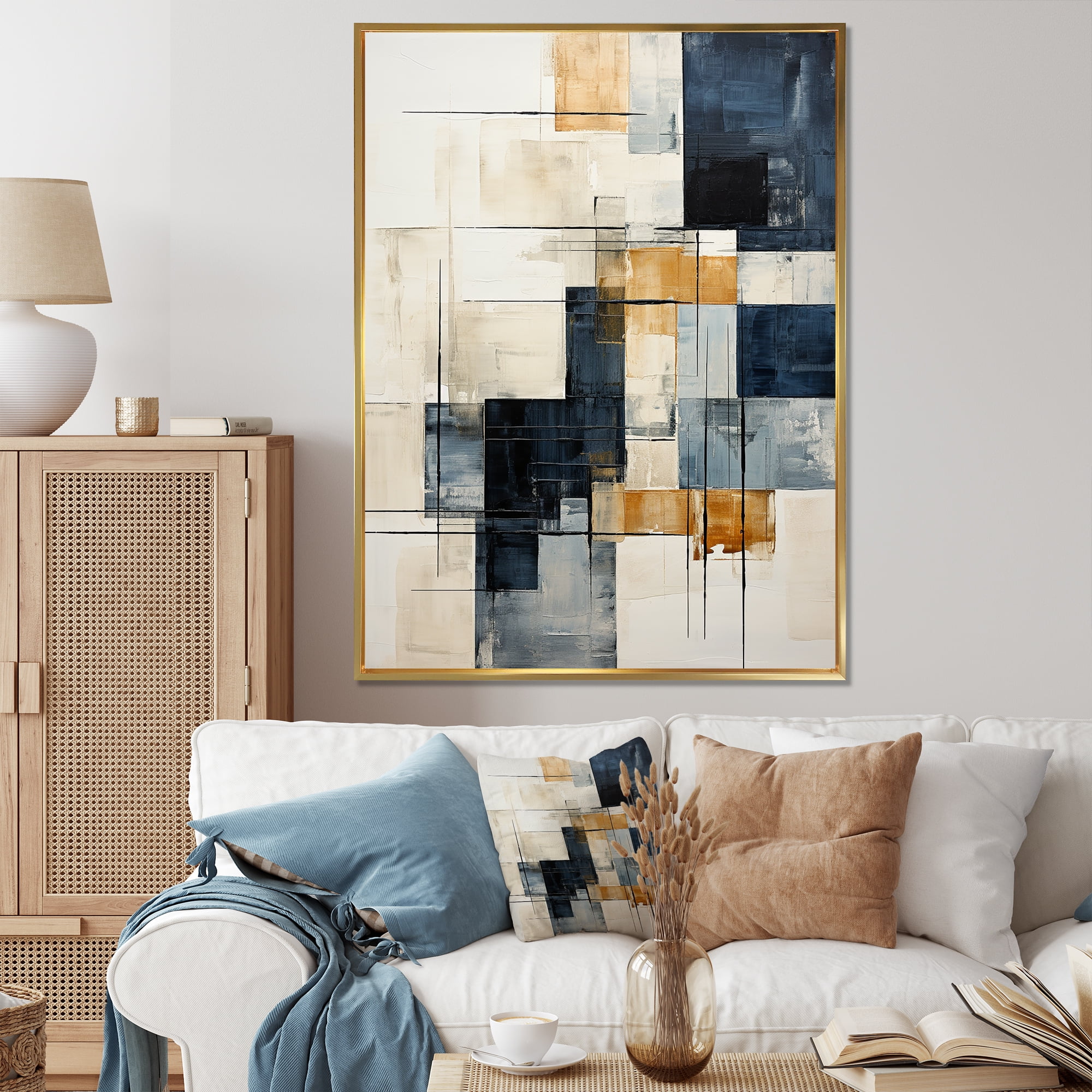 Designart "Abstract Shapes With Ivory Illusions I" Abstract Shapes ...