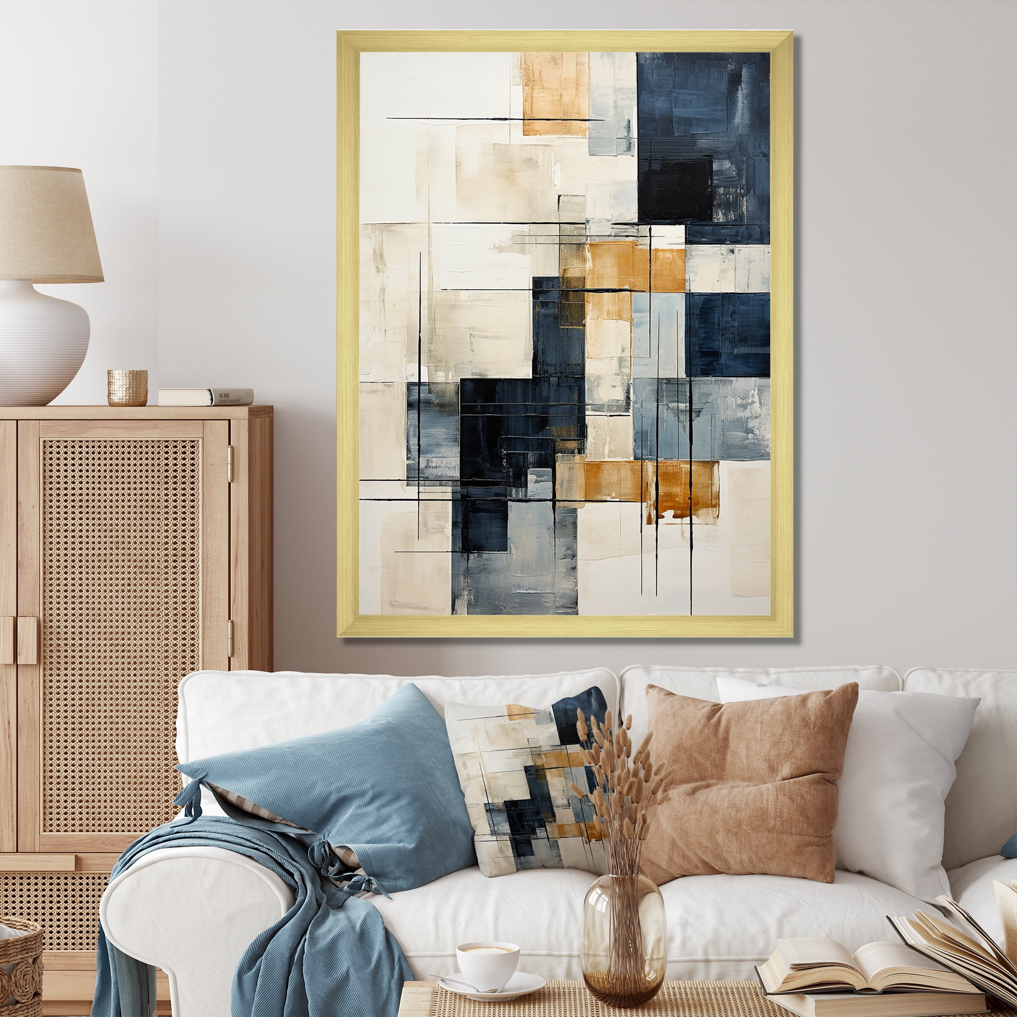 Designart "Abstract Shapes With Ivory Illusions I" Abstract Shapes ...
