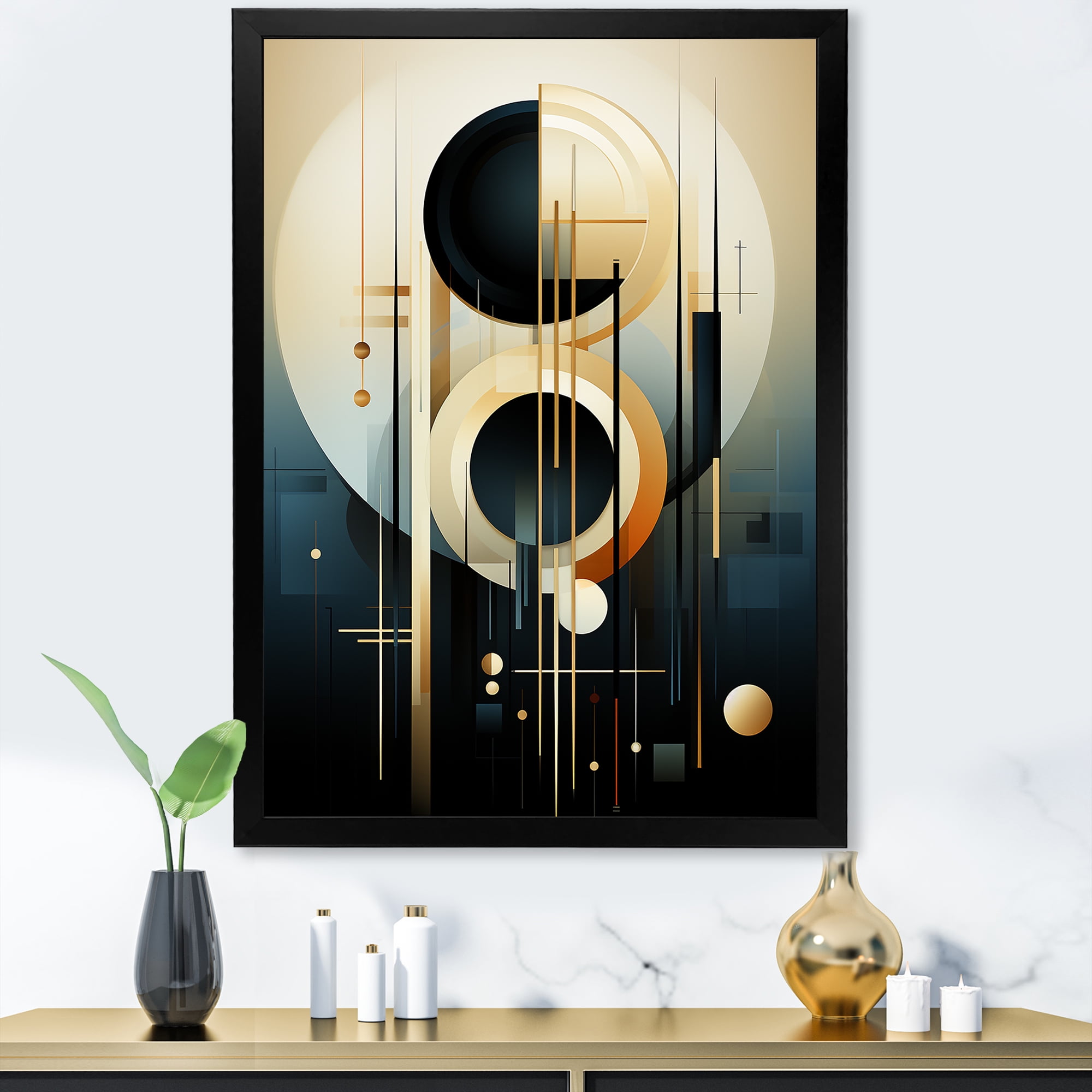 Designart "Abstract Shapes With Vanilla Vectors" Abstract Shapes ...
