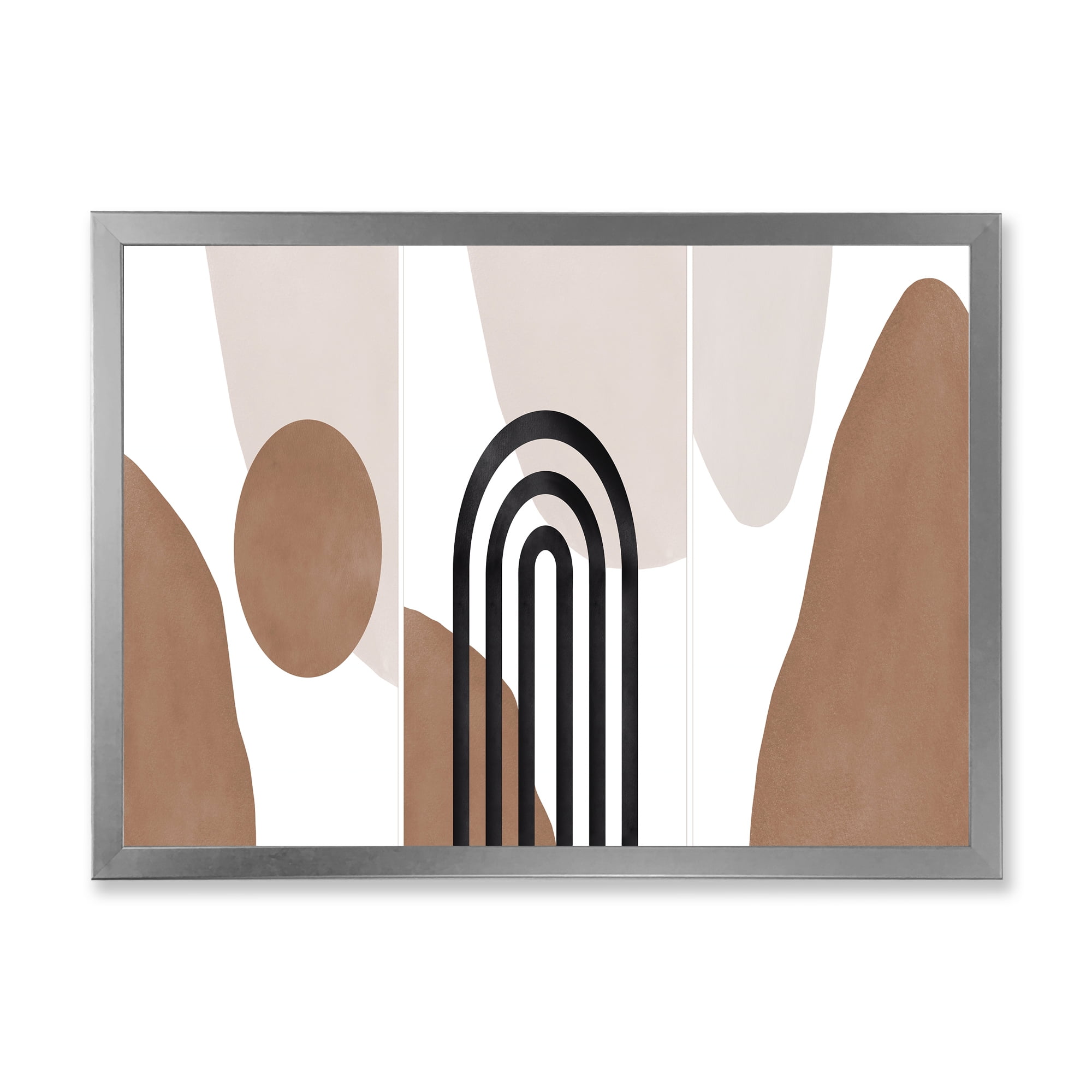 Designart 'Abstract Shapes in Ivory and Terracotta Shapes II' Modern ...