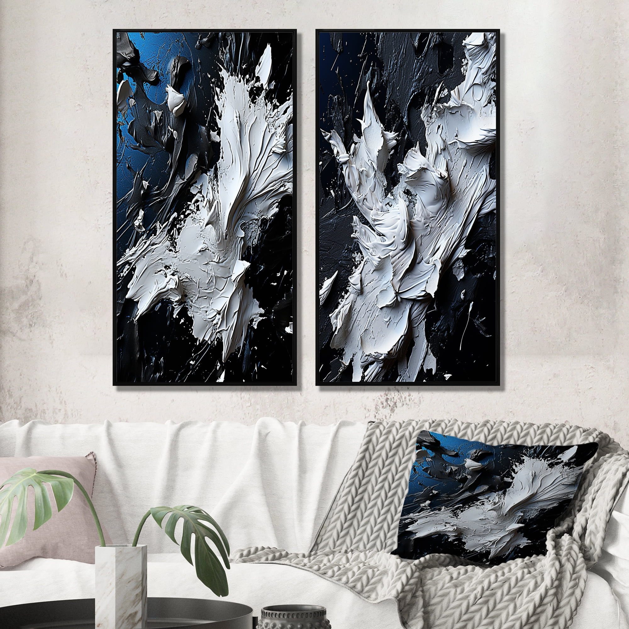 Designart "Abstract Stream of Euphoria I" Abstract Painting Framed Wall ...