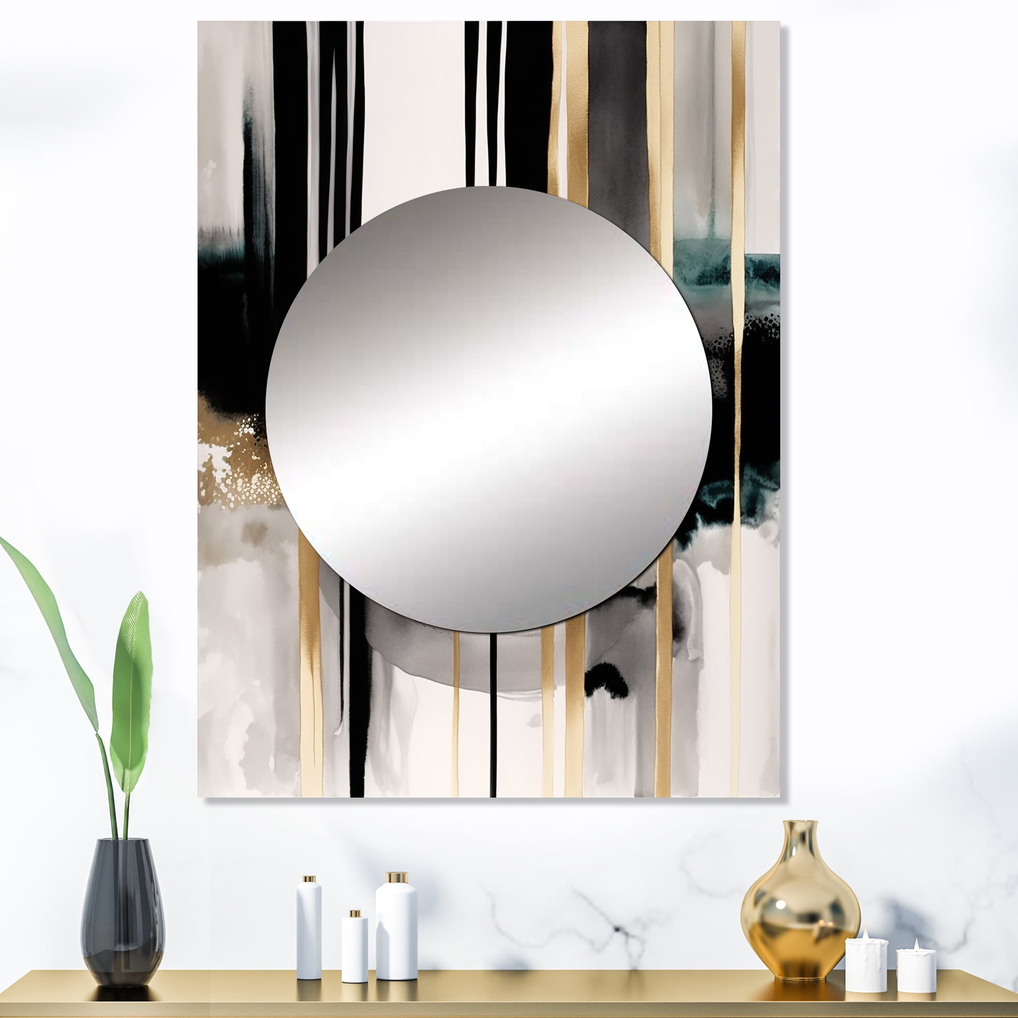 Designart "Abstract Transitional Forms IV" Animals Mirror Wall Decor ...