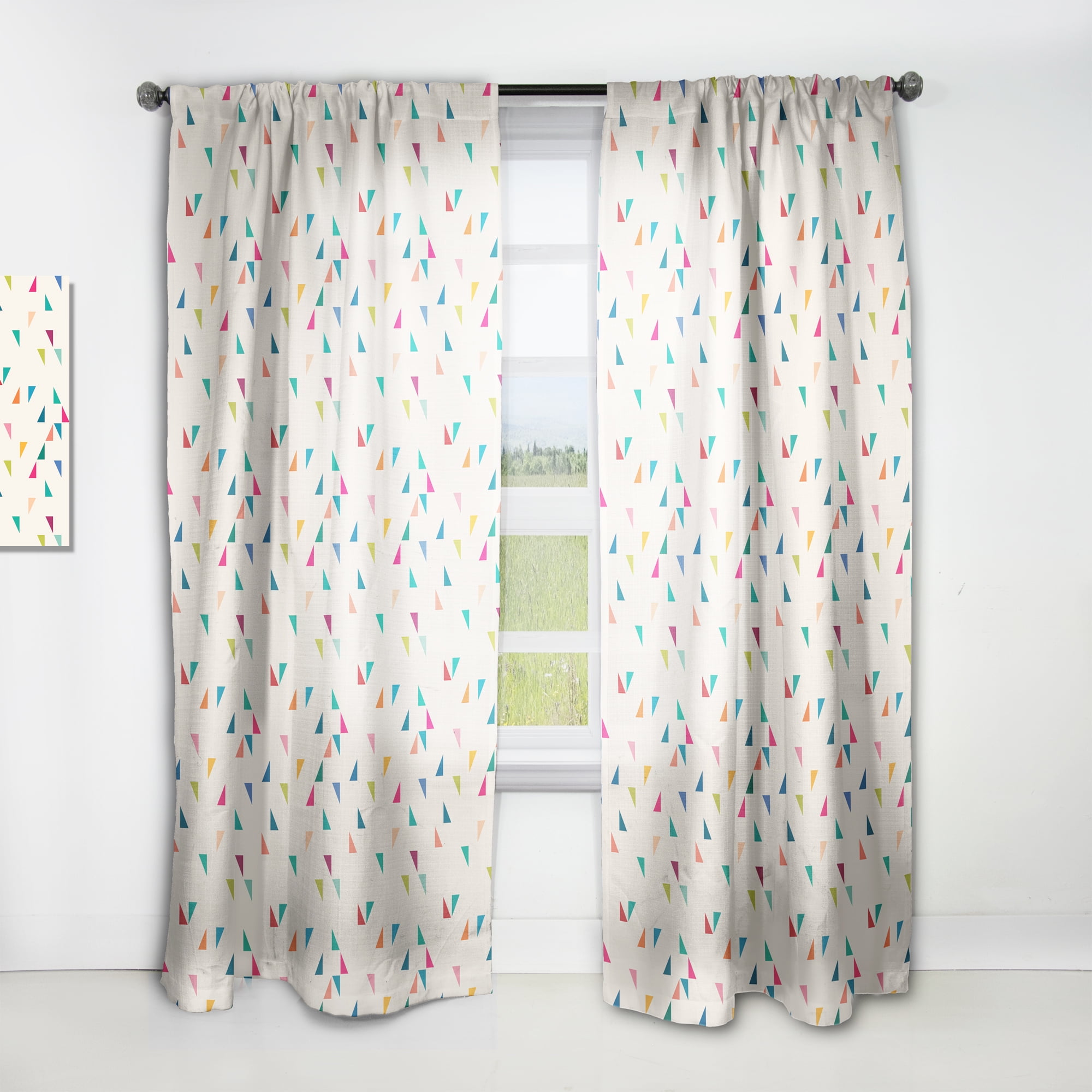 Designart 'Abstract Triangular Shape Retro Pattern I' Mid-Century ...