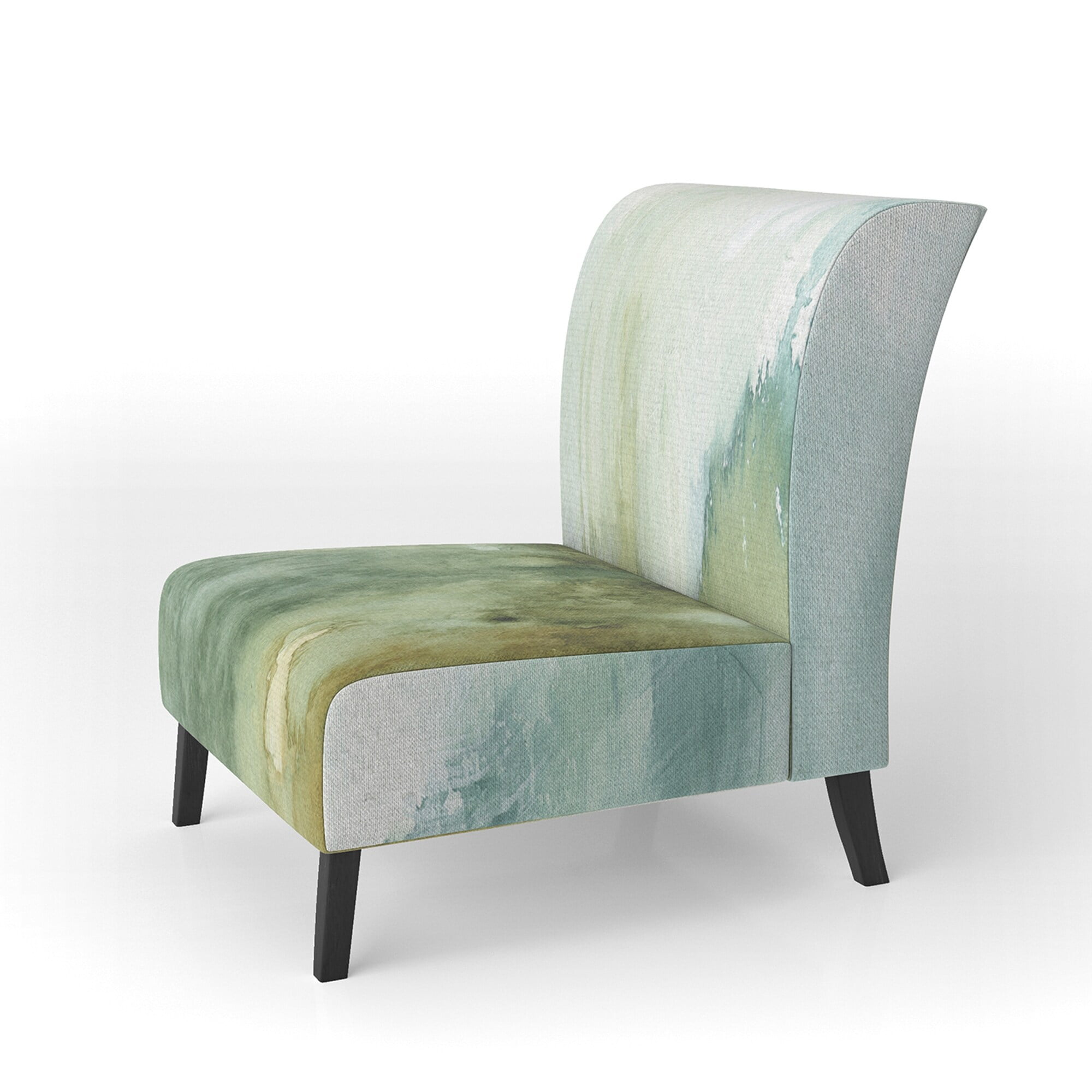 Designart "Abstract Watercolor Green House" Upholstered Modern Accent ...