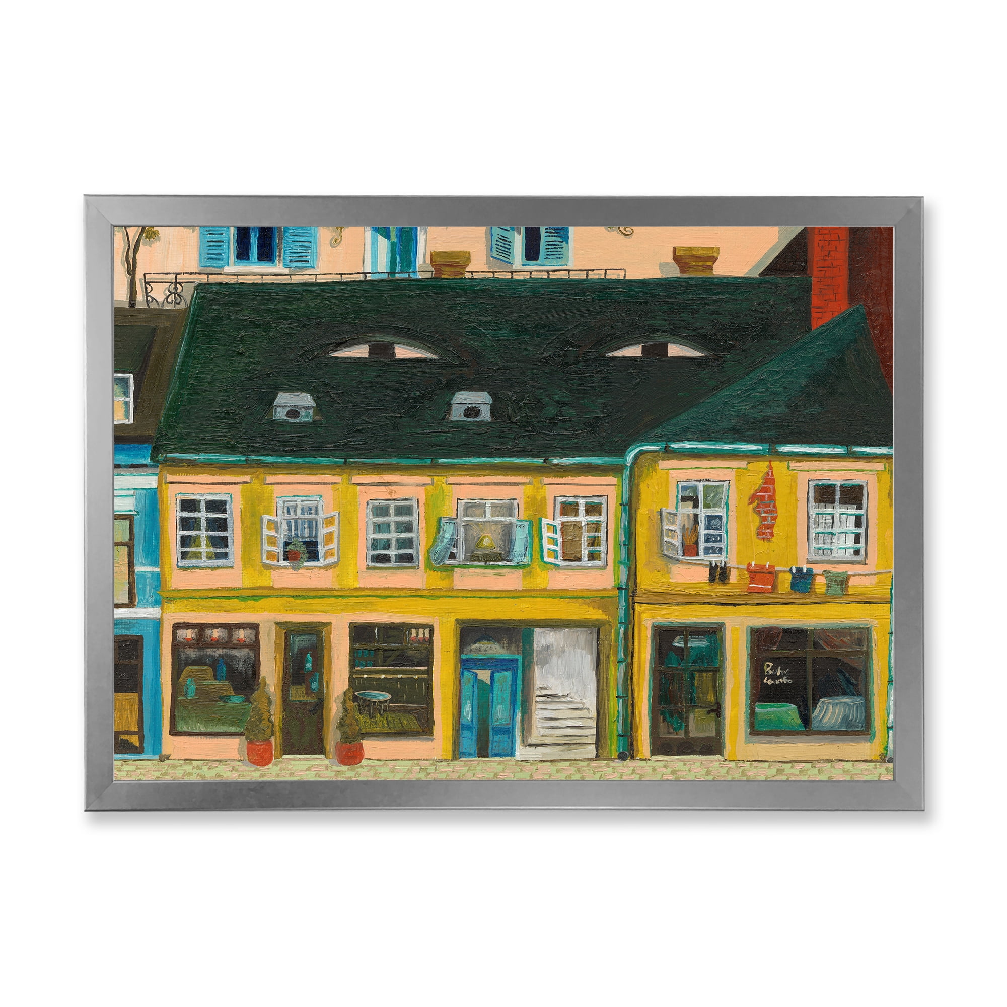 Designart 'Abstract Yellow Facade of Houses In Street In Paris' French ...