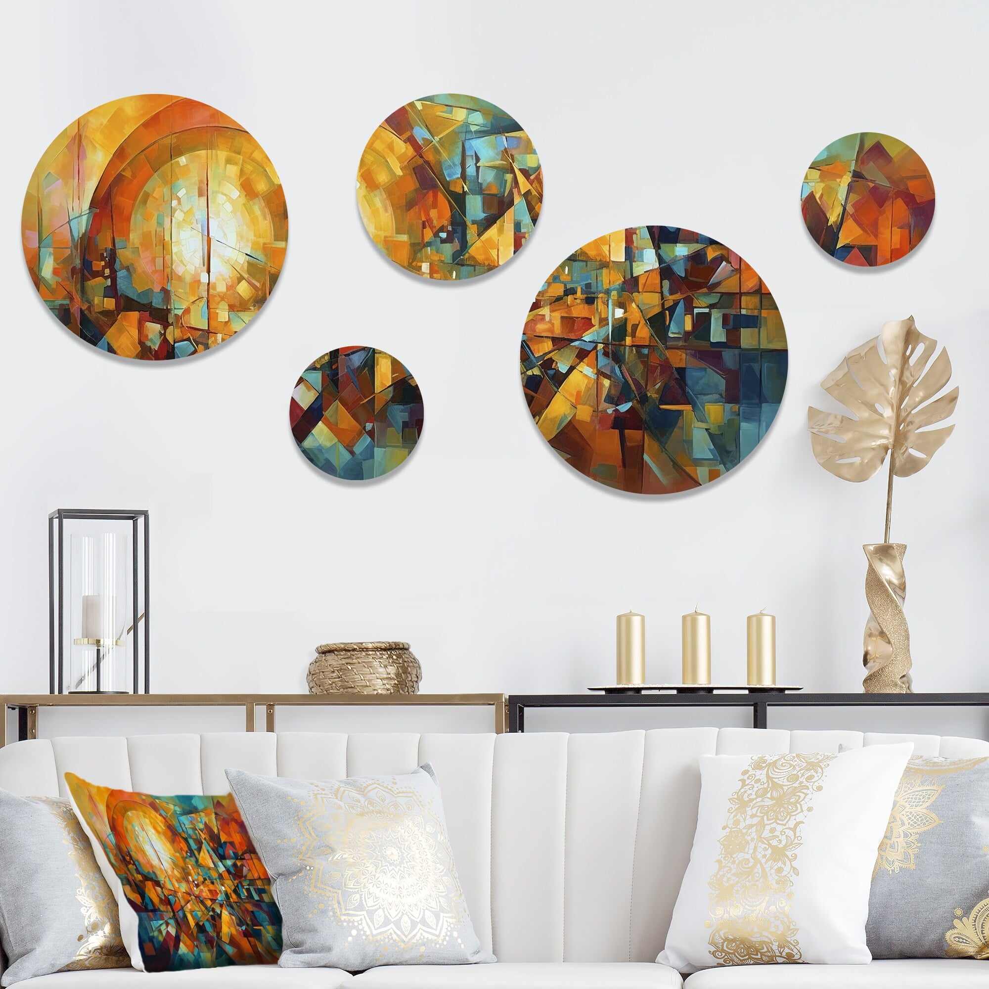 Designart "Abstracted Cubist Forms I" Abstract Cubism Metal Wall Art ...