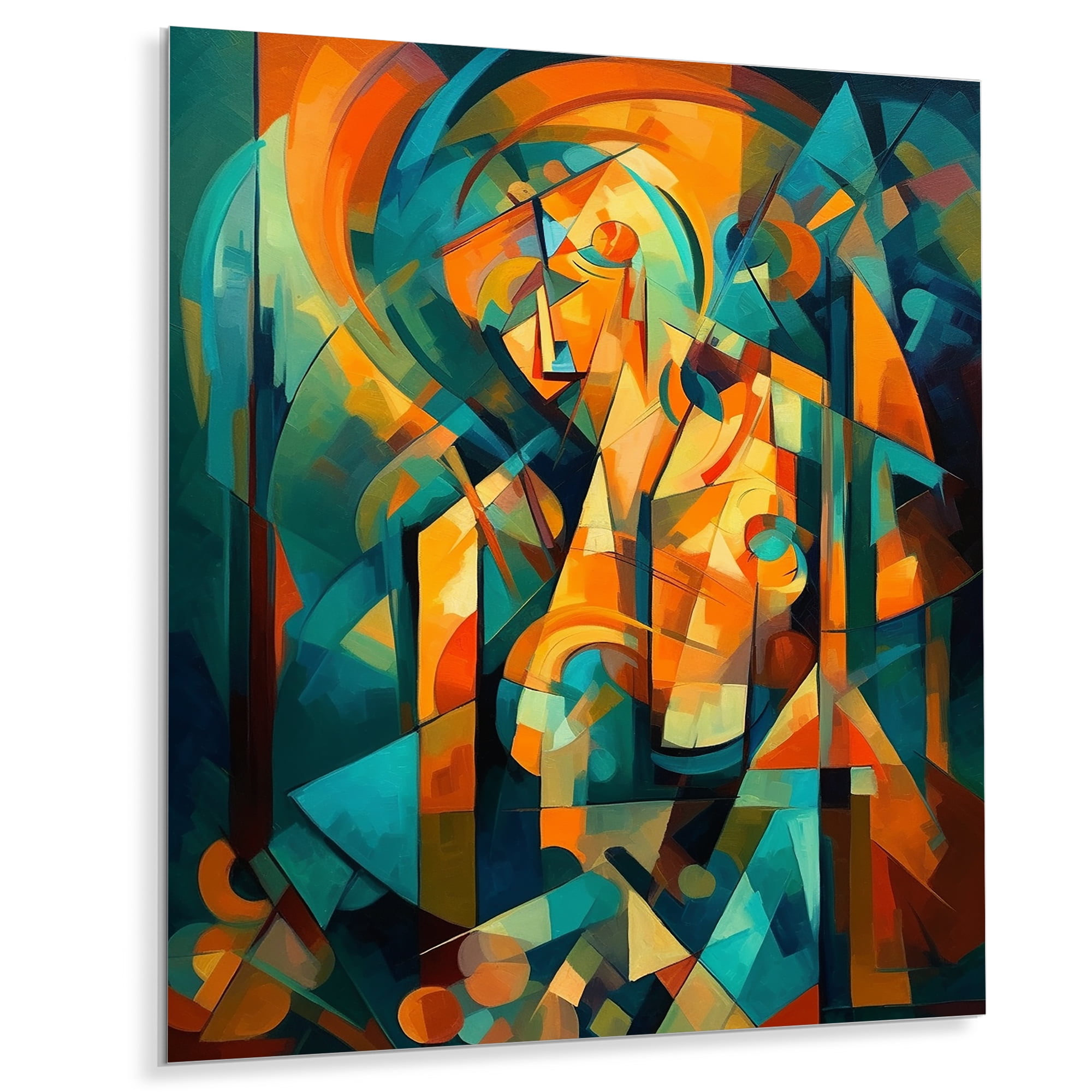 Designart "Abstracted Cubist Forms V" Abstract Cubism Metal Art Living ...