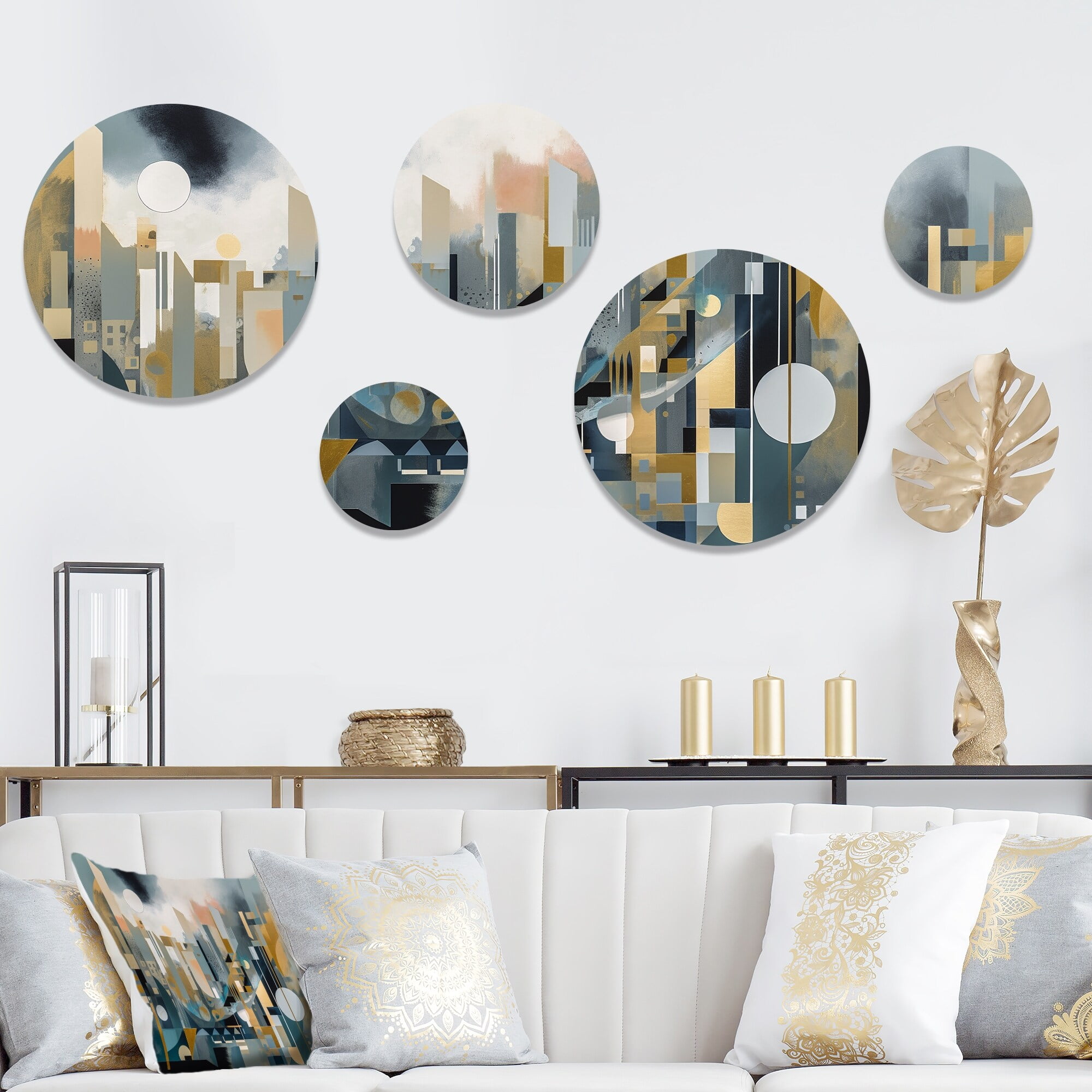 Designart "Abstracted Scenic Views in Green I" Abstract Landscape Metal ...