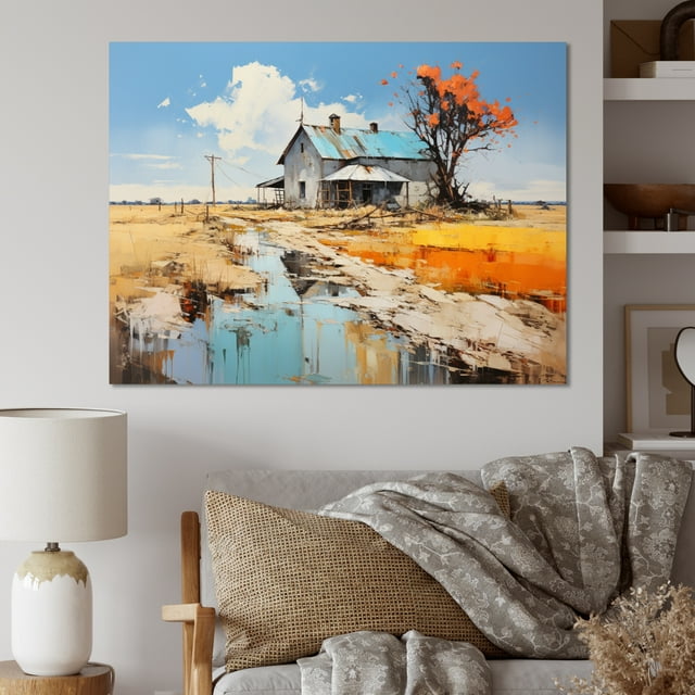 Designart "Abstraction in the Farmstead Farmhouse III" Farm Wall Art ...