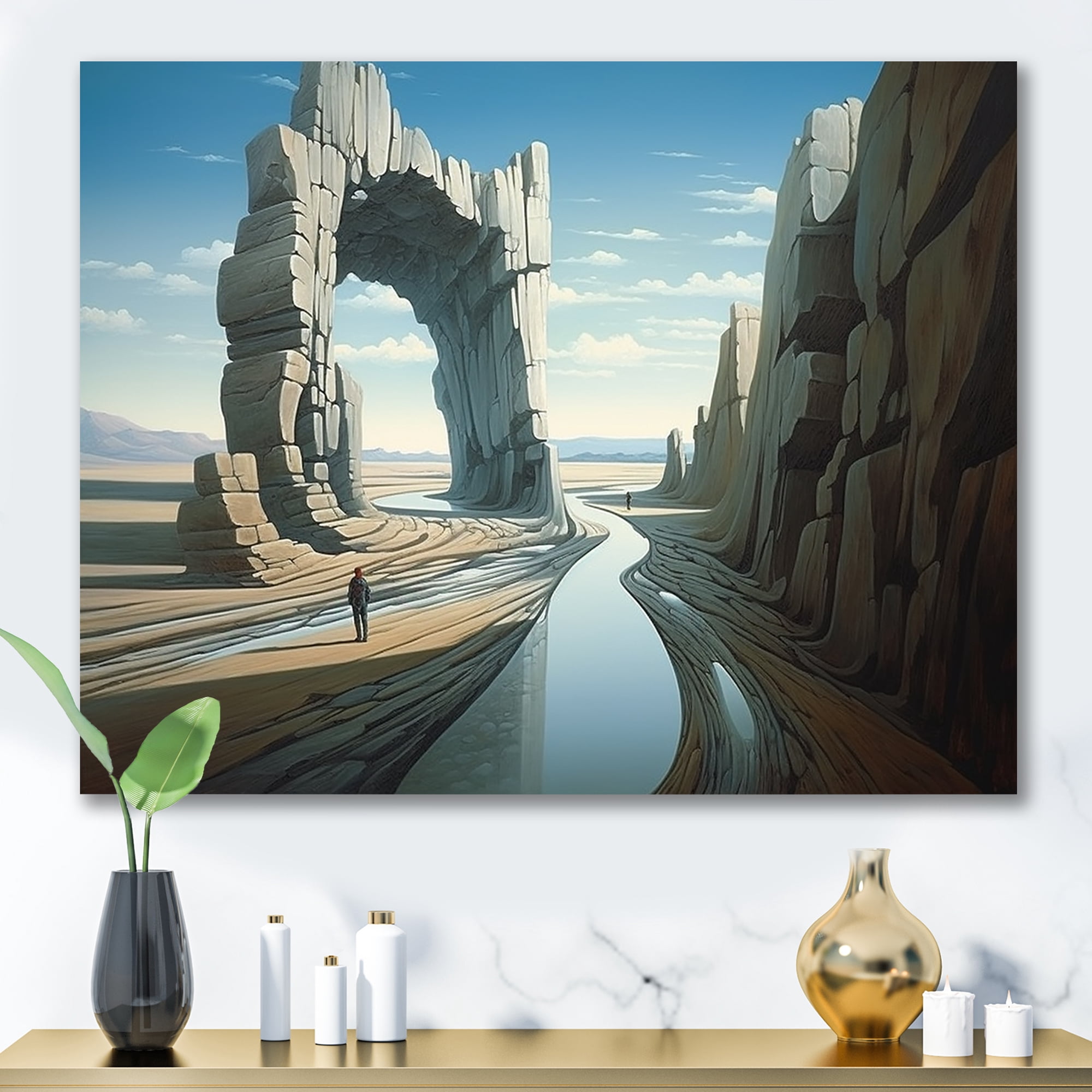 Designart "Aesthetic Surrealism Space Canyon IV" Landscapes Wall Art ...