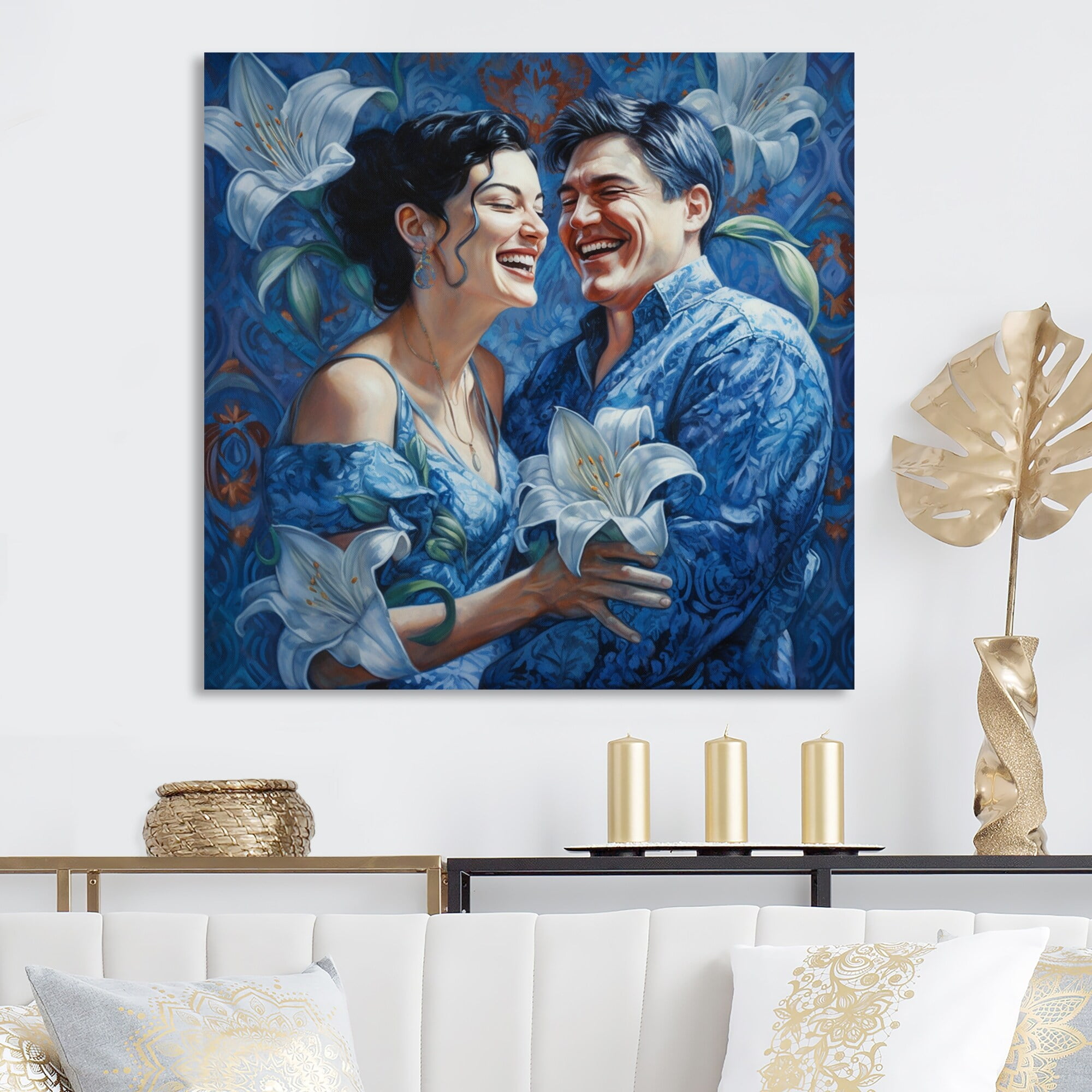 Designart "Affectionate Mexican Couple s Beauty I" Romantic Metal Art ...