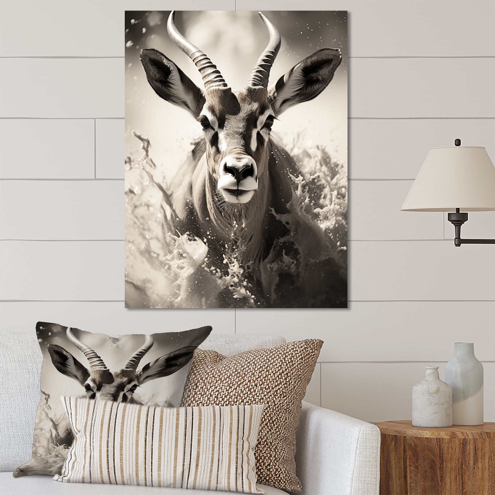 Designart "Africa Antelopes beautyful Leap" African Metal Wall Decor ...