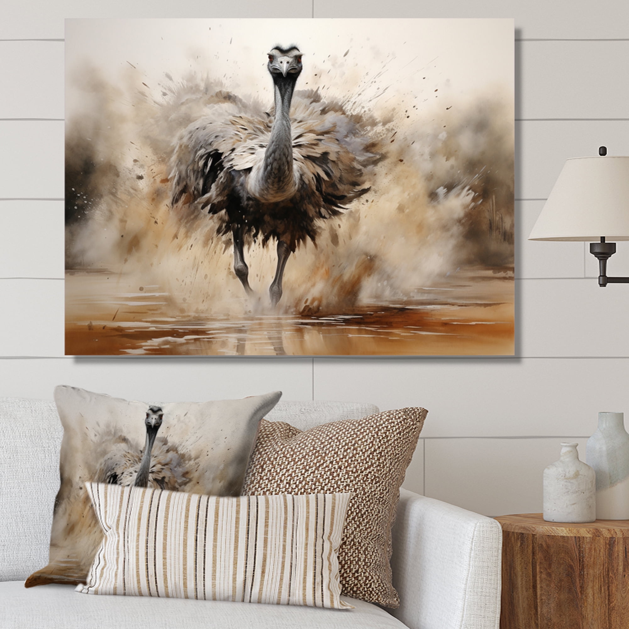 Designart "Africa Flightless Birds Dash" Animals Wall Art Print ...