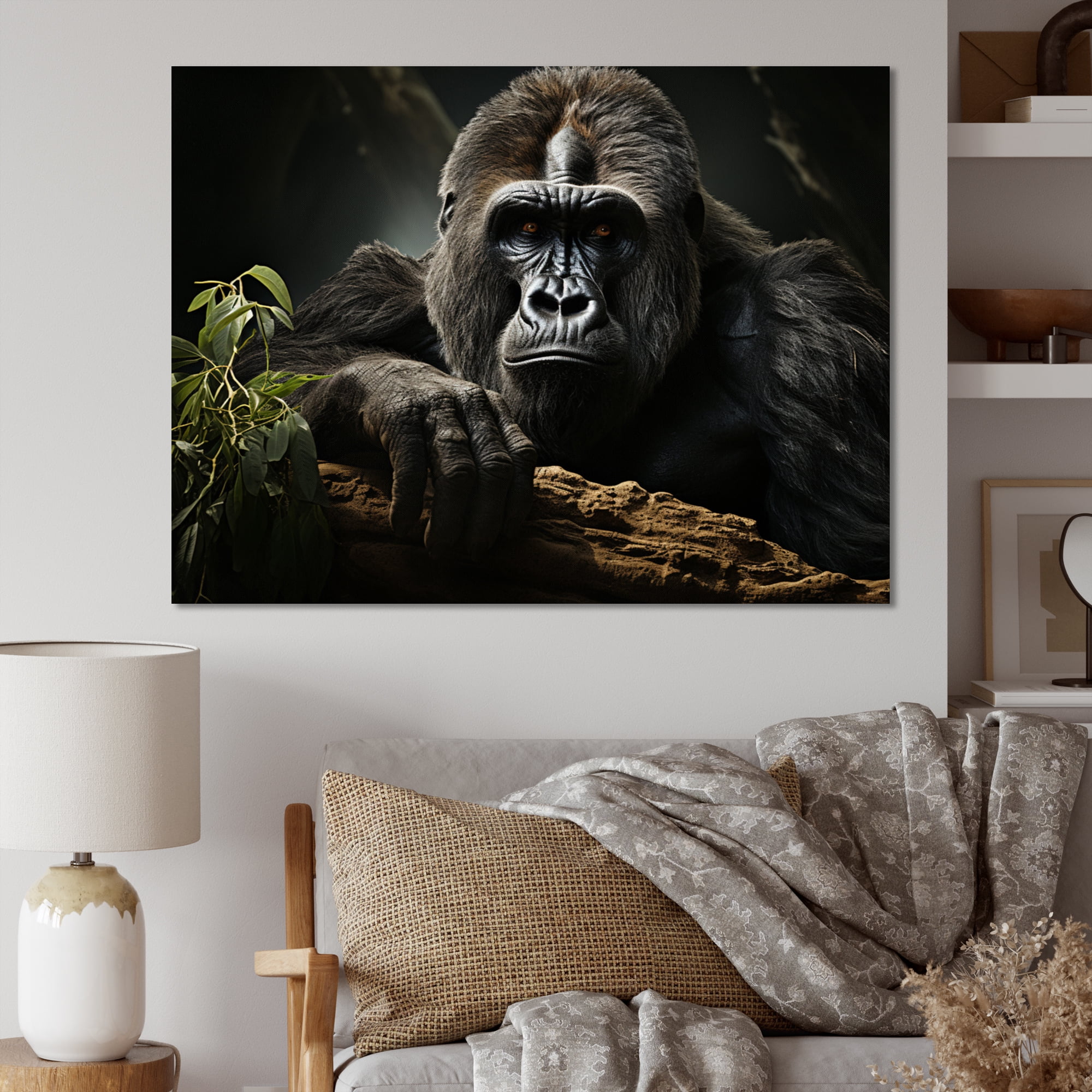 Designart "Africa Primates Peacefulness" Animals Wall Art Living Room ...