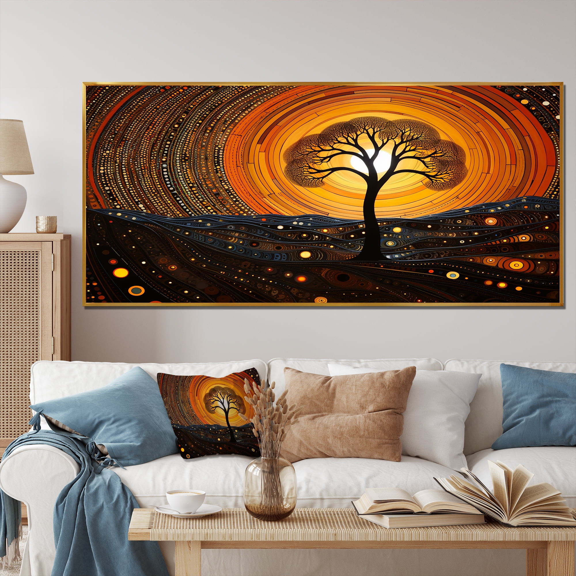 Designart "African Acacia Tree in Desert Landscape II" Extra Large ...