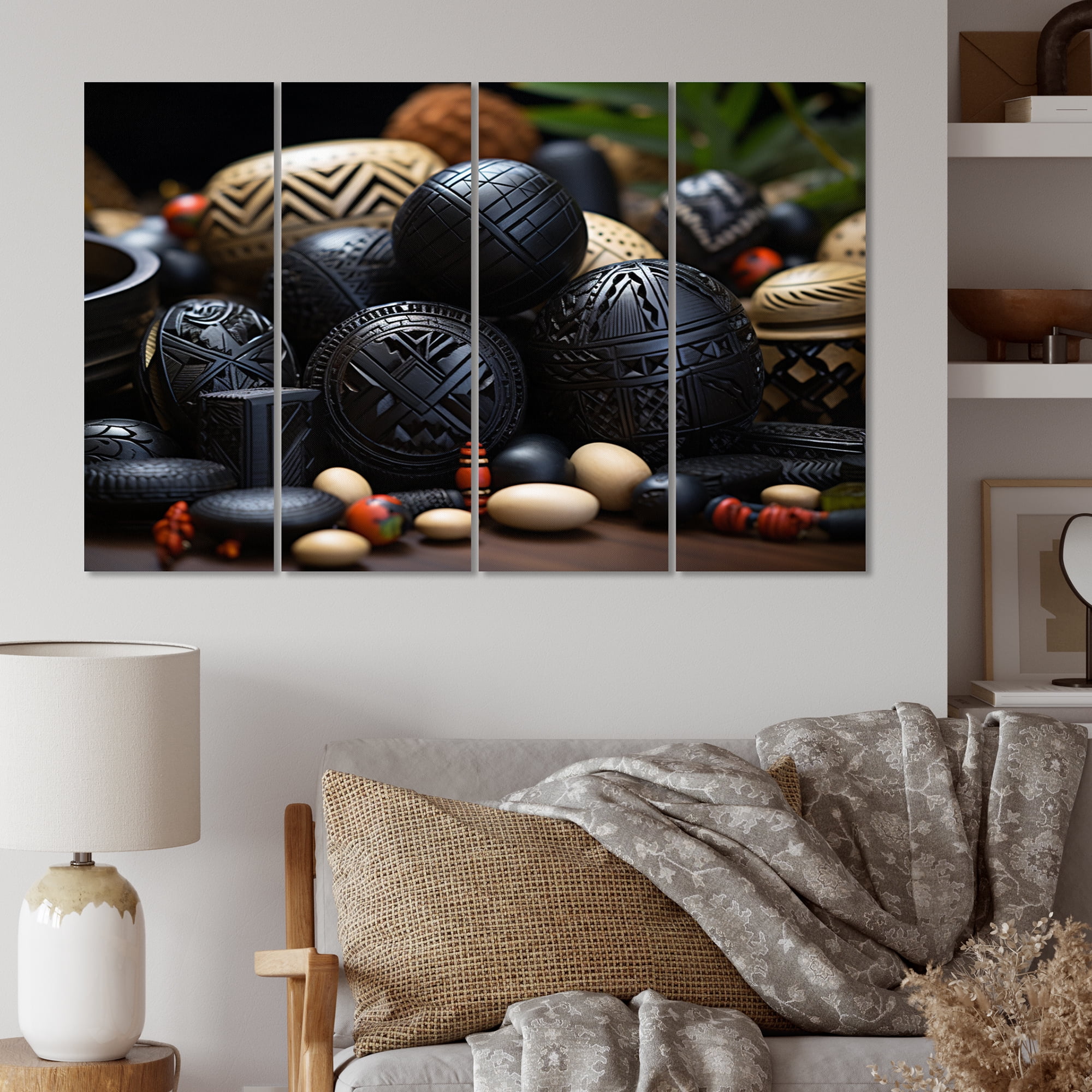 Designart "African Ornamentation" African American Metal Wall Art Set ...