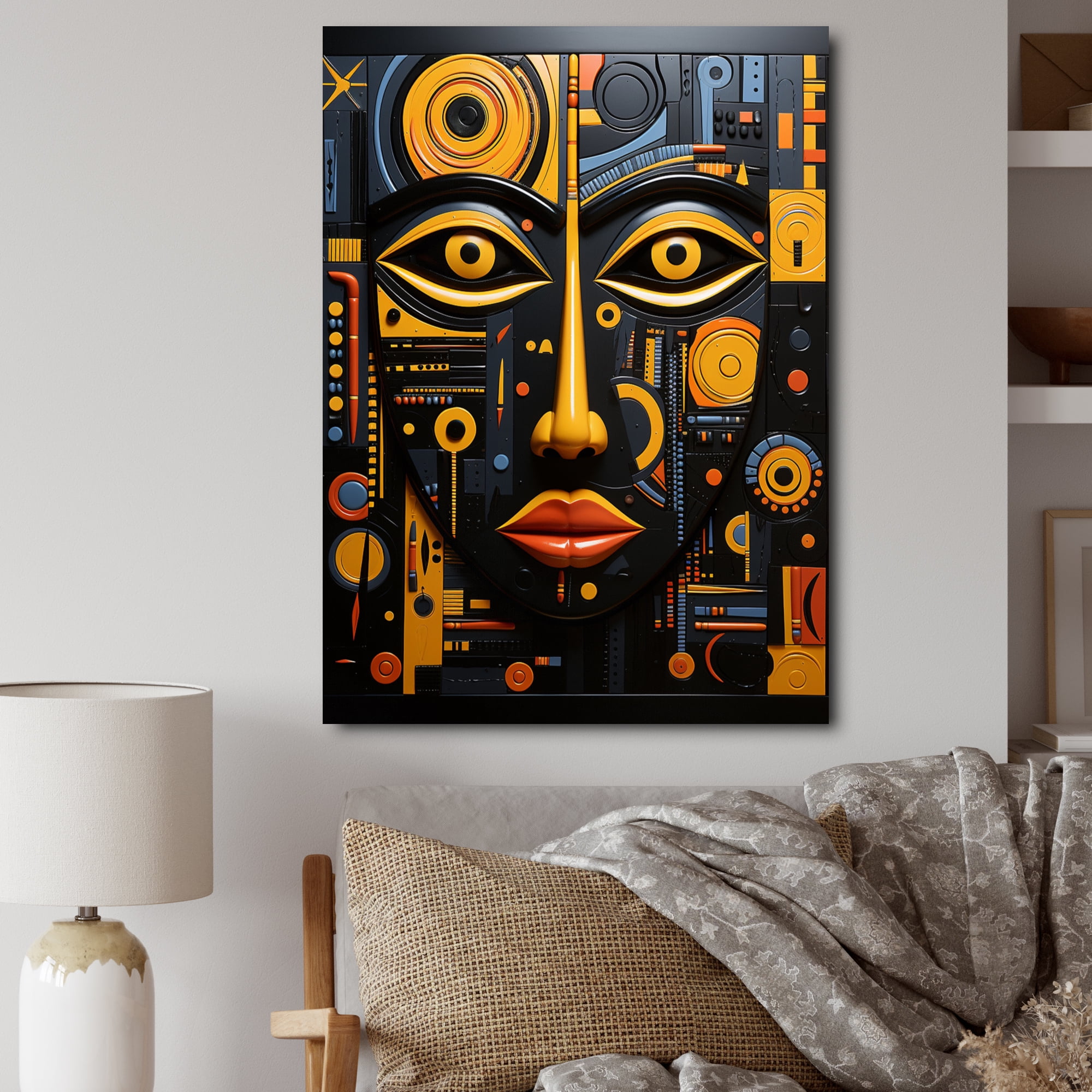 Designart "African Tribal flow II" African Wall Art Living Room ...