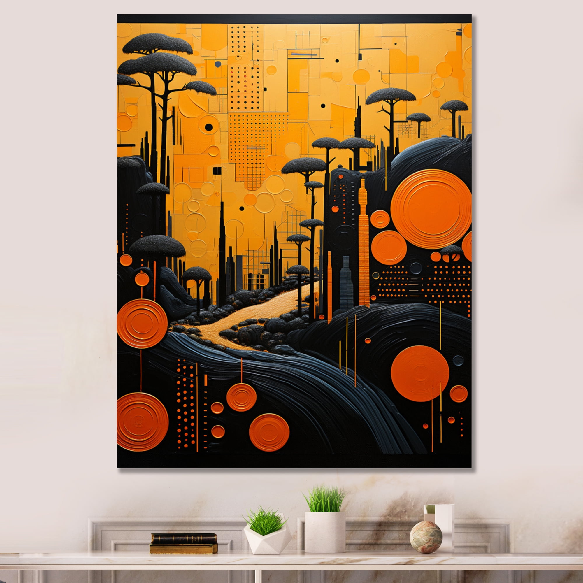 Designart "African Tribal flow Pastoral I" African Tribal Wall Decor ...