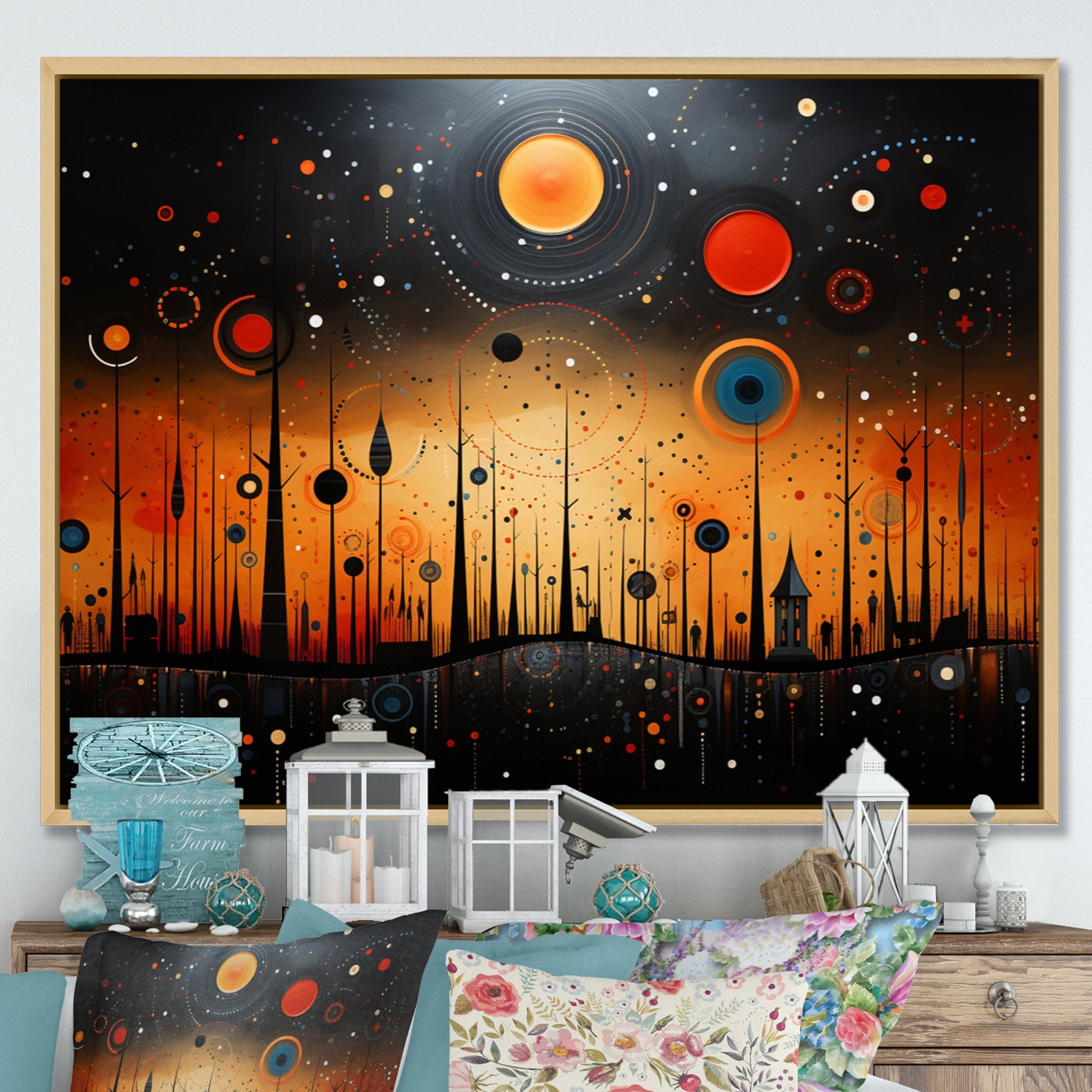 Designart "African Tribal flow Pointillism I" African Tribal Floater ...