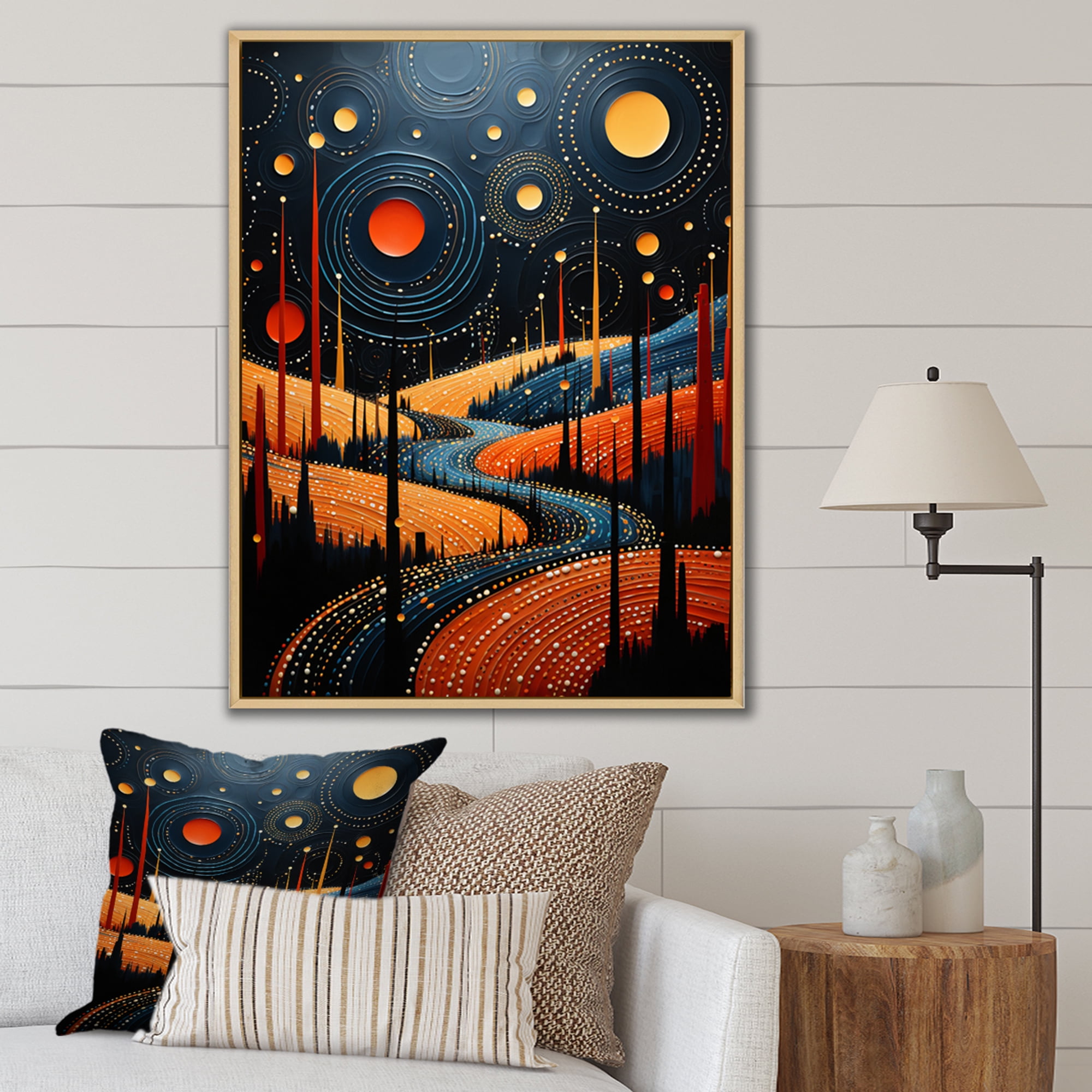 Designart "African Tribal flow Pointillism III" African Tribal Floater ...