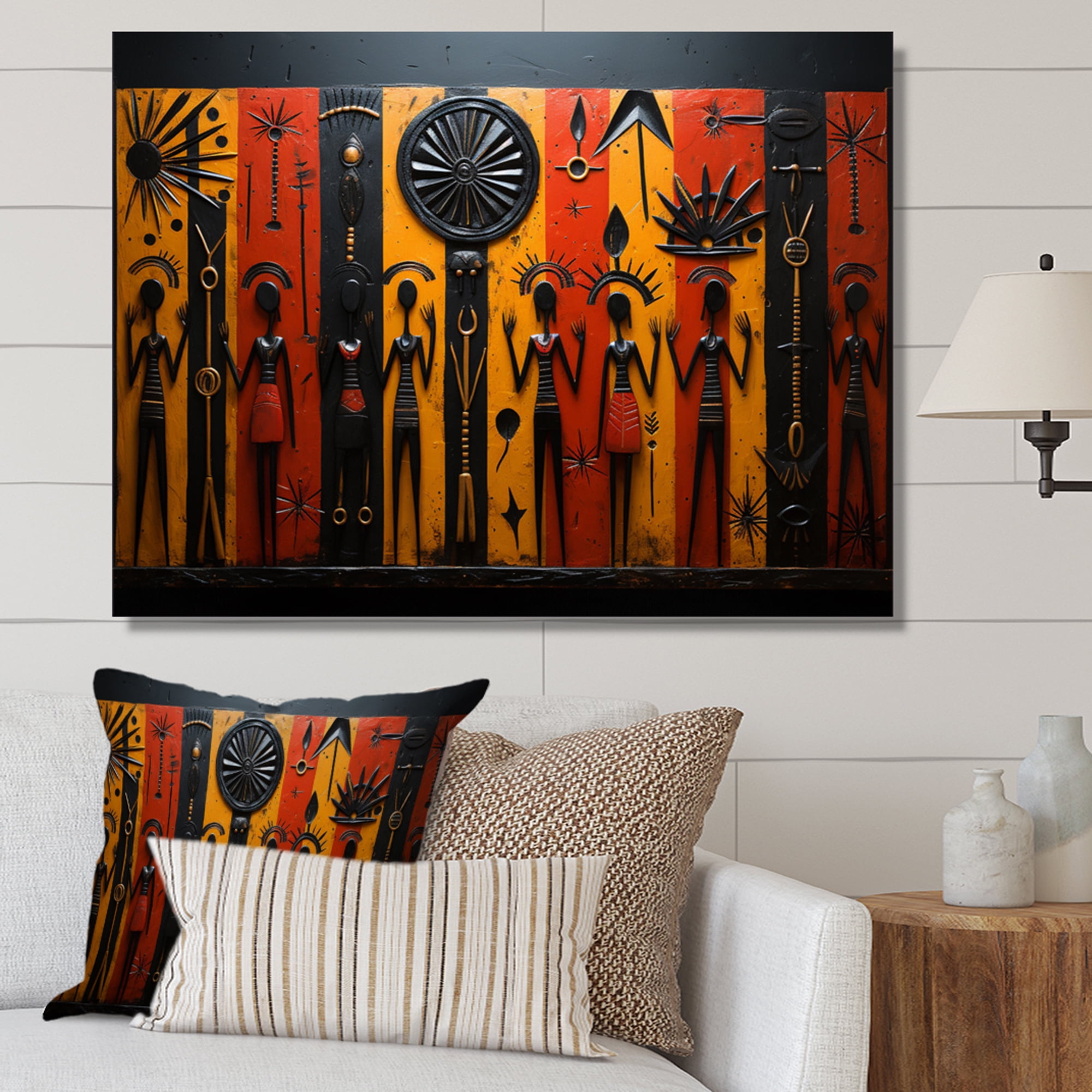Designart "African Tribal flow X" African Tribes Wall Decor - Walmart.com