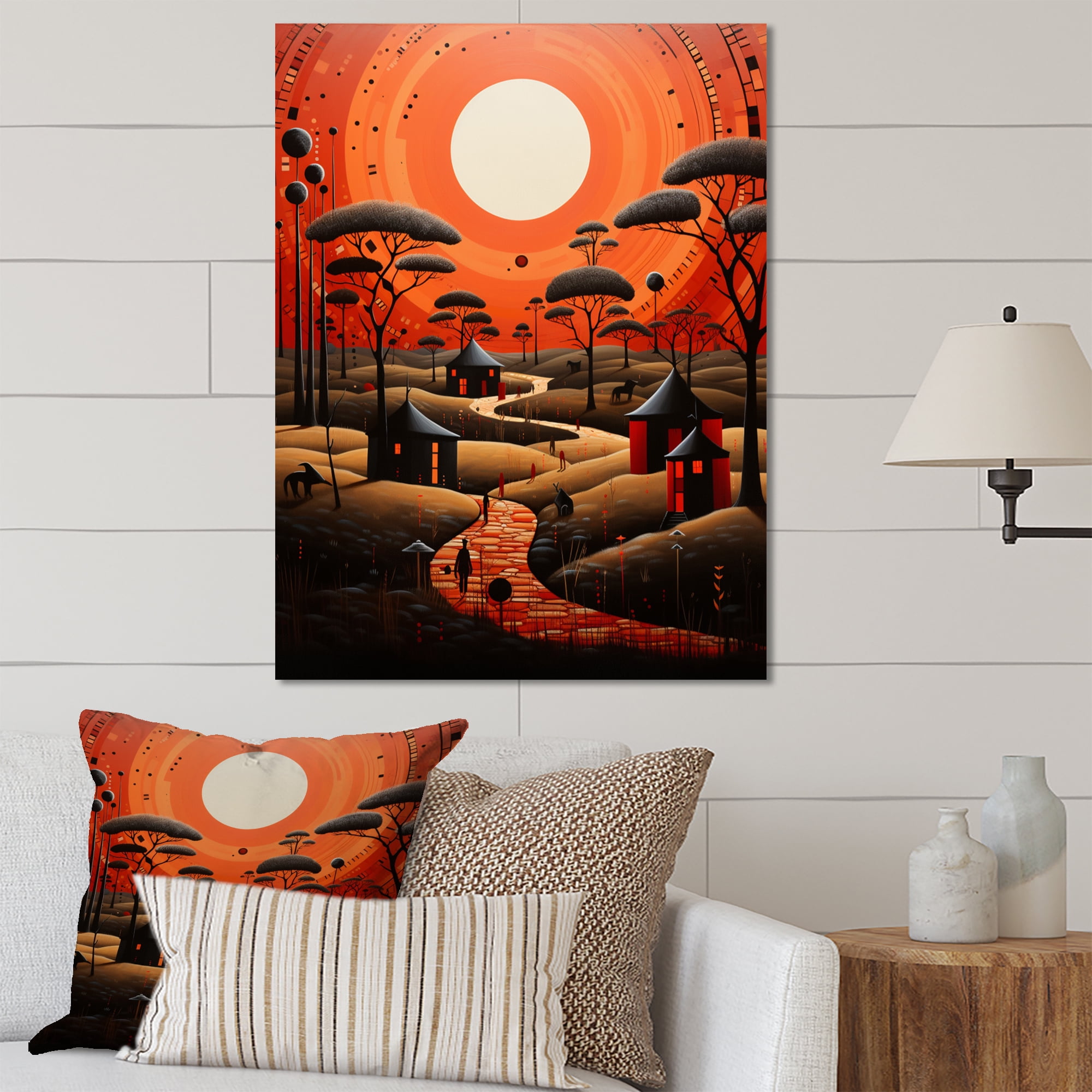 Designart "African Tribal flow XIII" African Tribes Metal Wall Decor ...