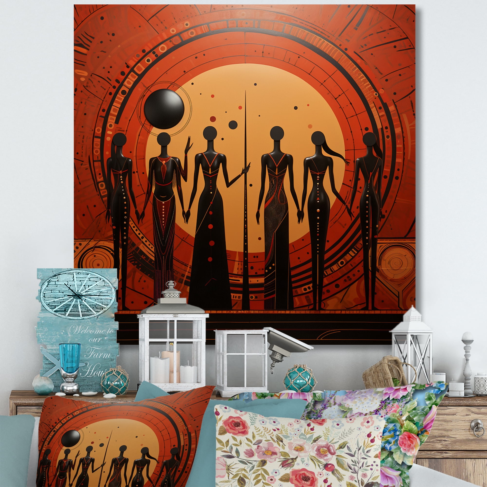 Designart "African Tribal flow XIV" African Tribes Wall Decor - Walmart.com
