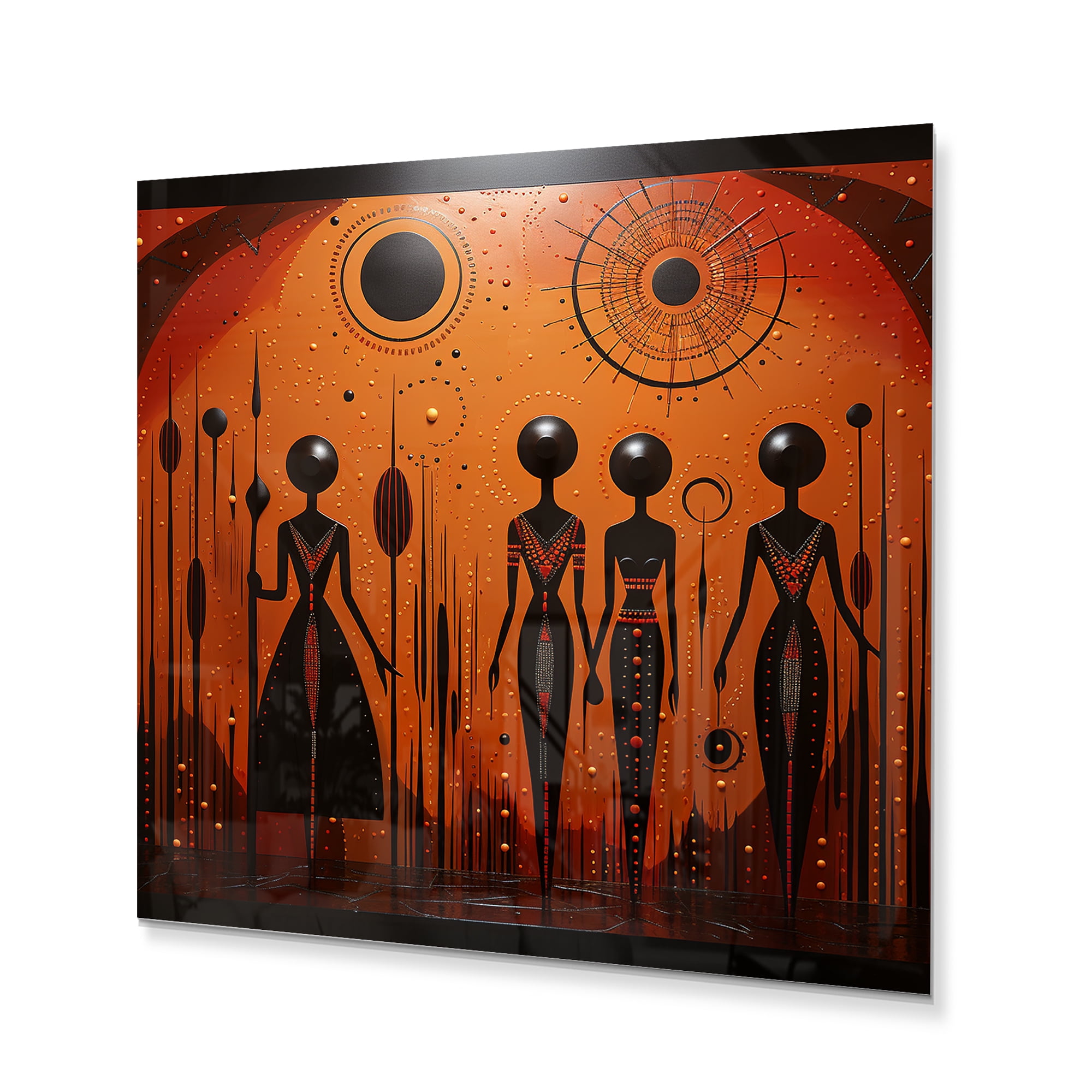 Designart "African Tribal flow XV" African Tribes Metal Wall Art ...