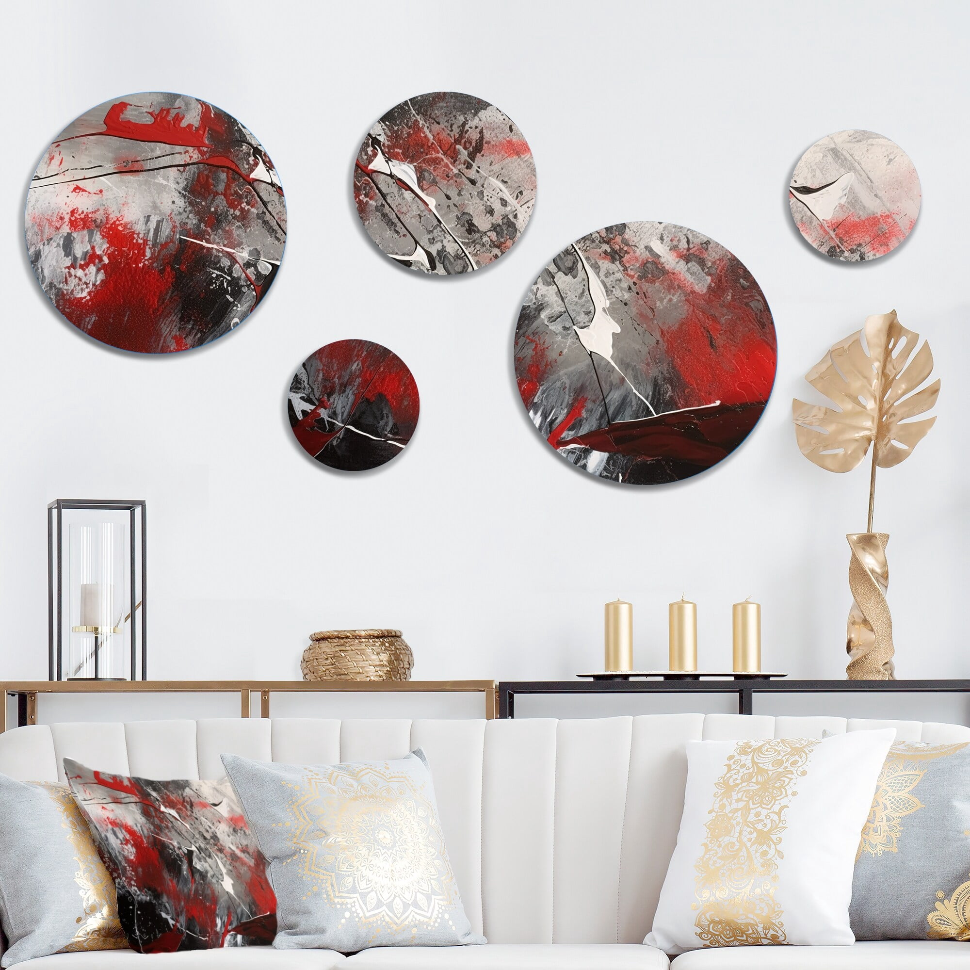 Designart "Afternoon Jazz II" Music Jazz Round Metal Wall Art Set of 5 ...
