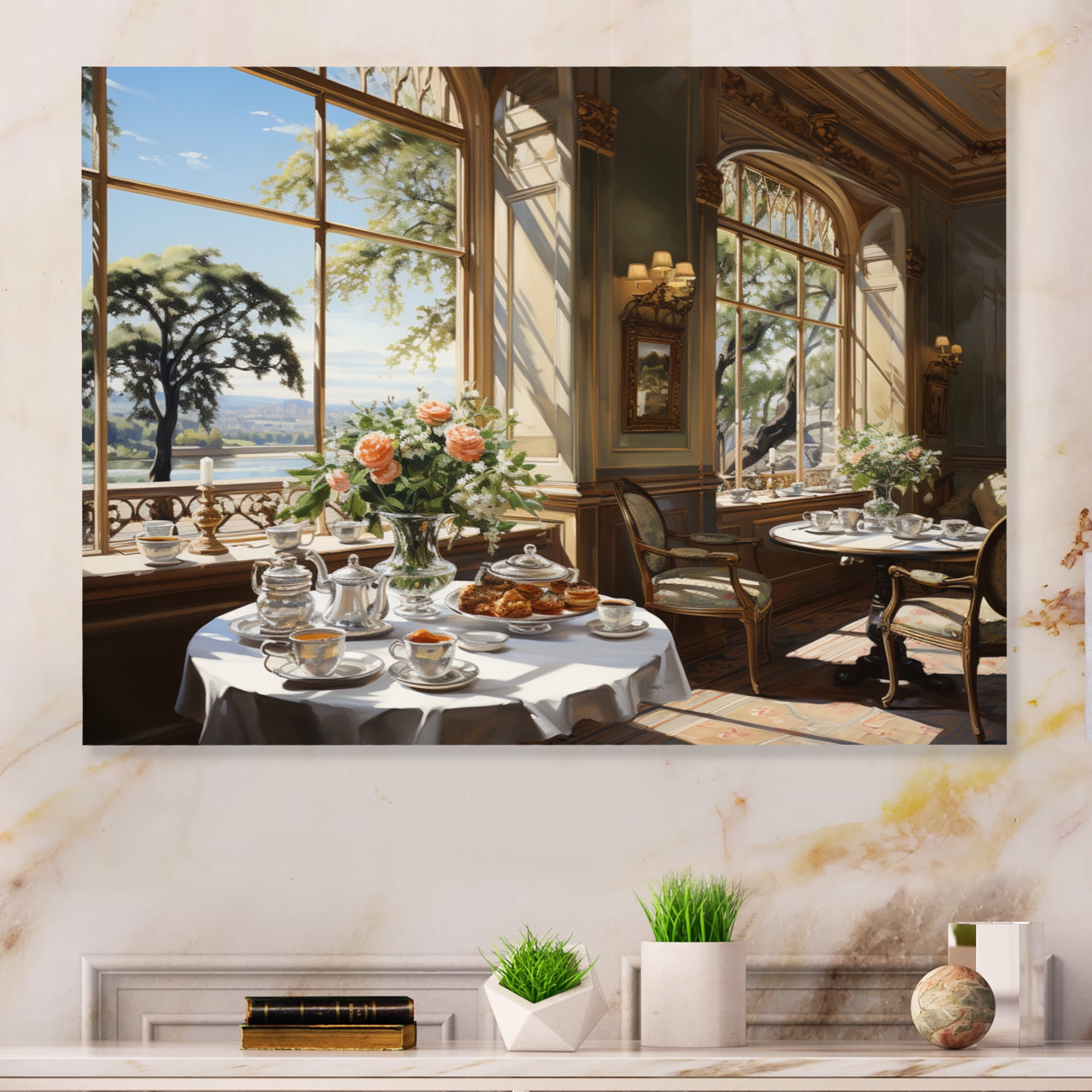 Designart "Afternoon Tea Country Clubs painting I" Country Clubs Metal ...