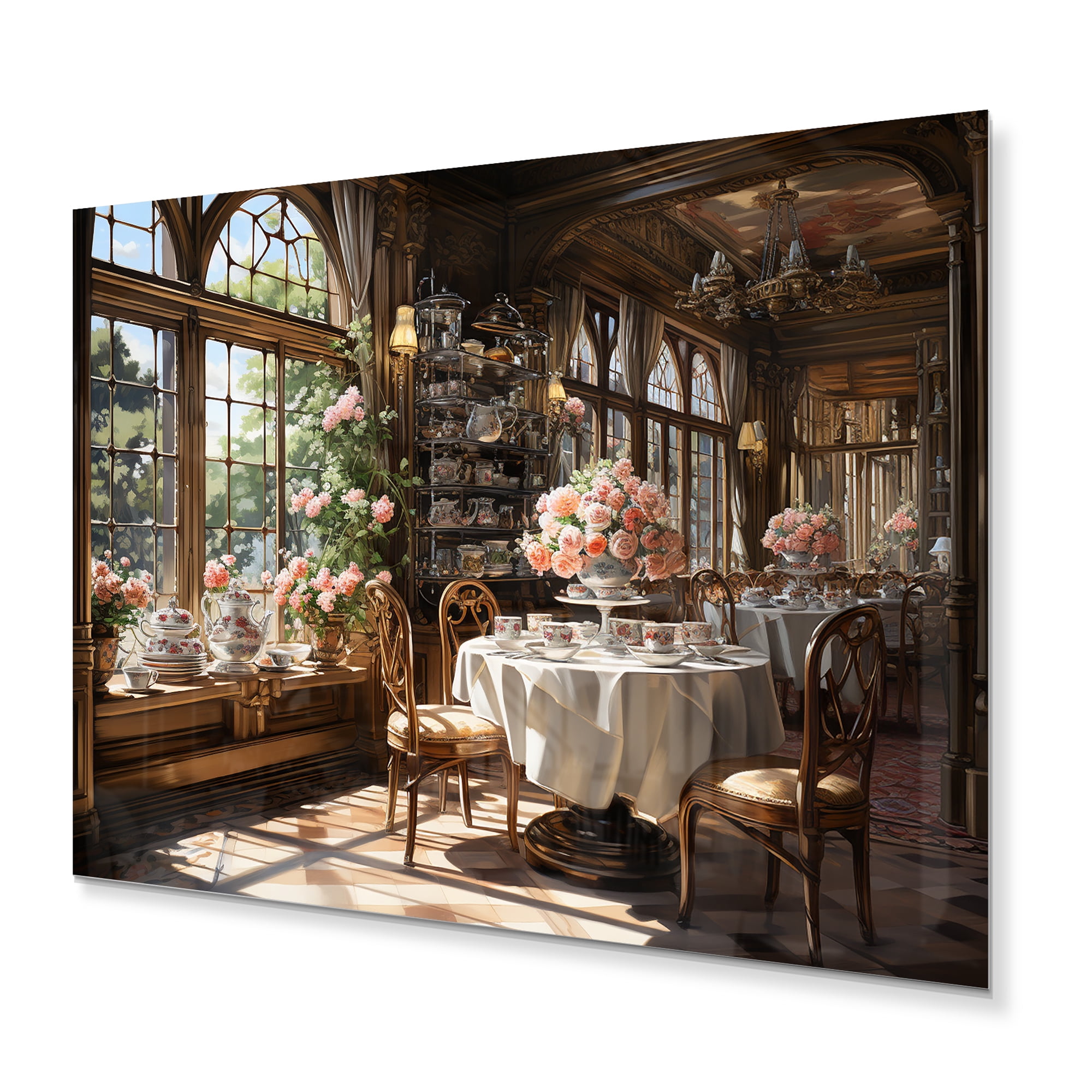 Designart "Afternoon Tea Country Clubs painting II" Country Clubs Metal ...