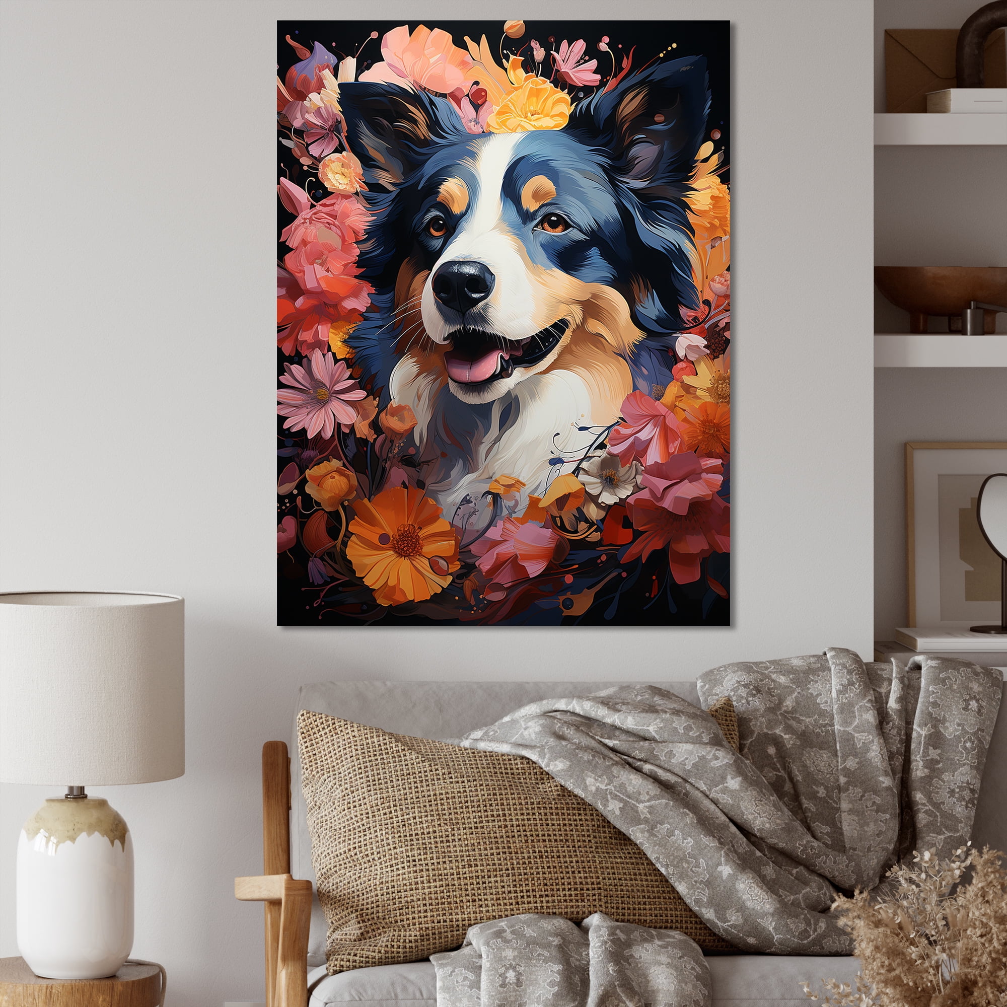 Designart "Akita'S Enigmatic Aura" Animals Dog Canvas Art Print ...