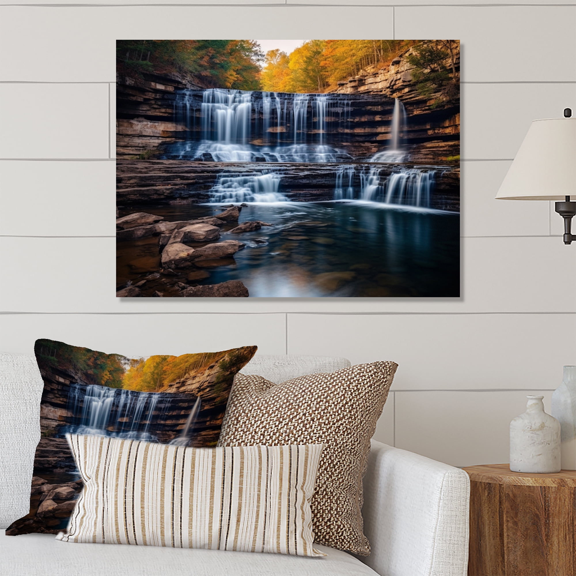 Designart "Alabama Majestic Waterfalls Cascading Wonders" Landscapes ...
