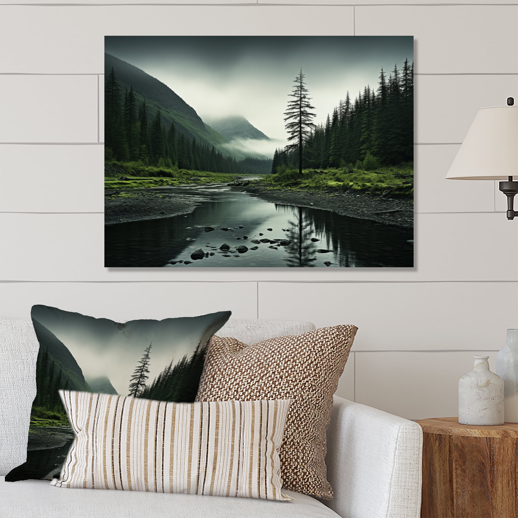 Designart "Alaska Wilderness silence" Landscapes Metal Wall Decor ...