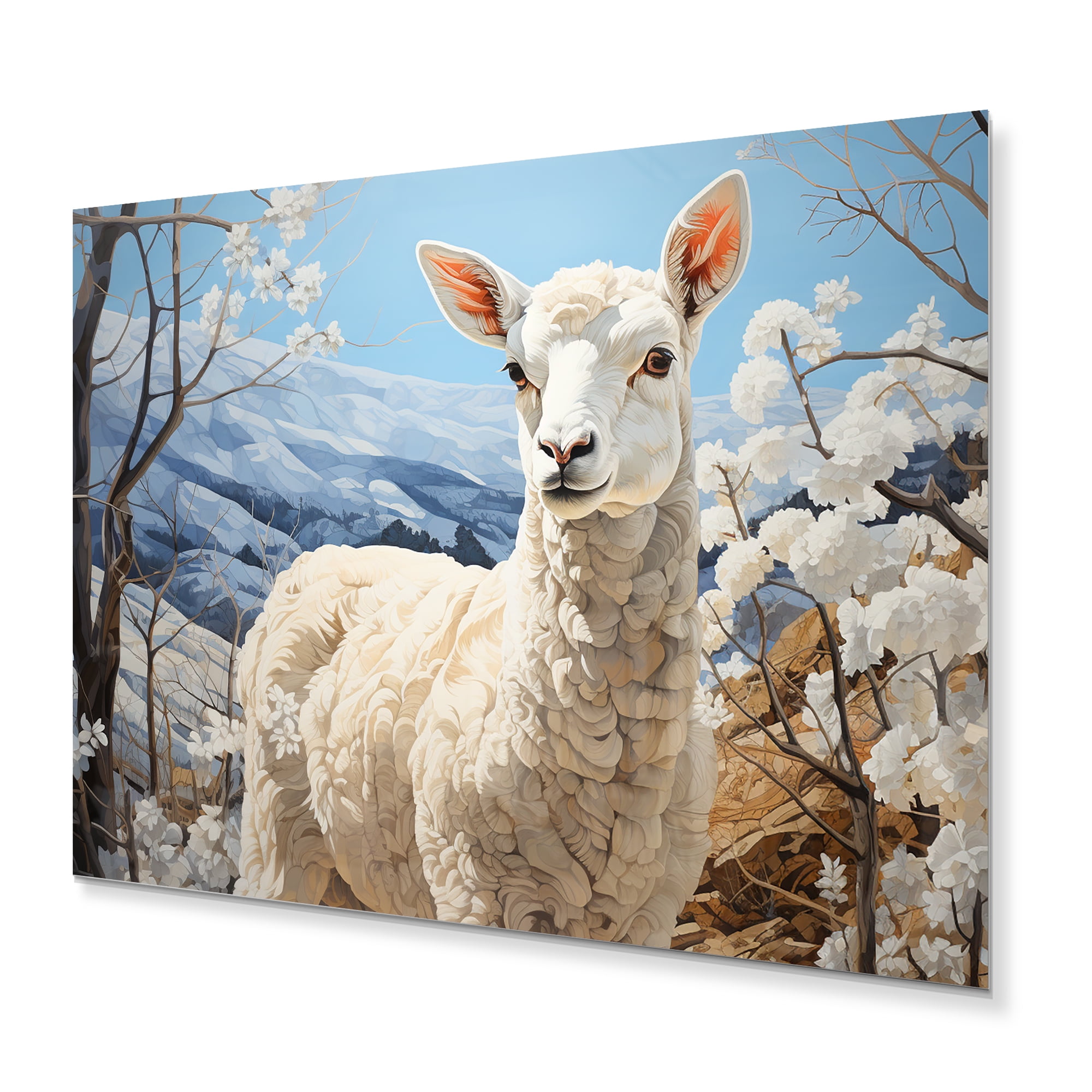 Designart "Alpaca Blue horizon II" Animals Metal Wall Decor - Walmart.com