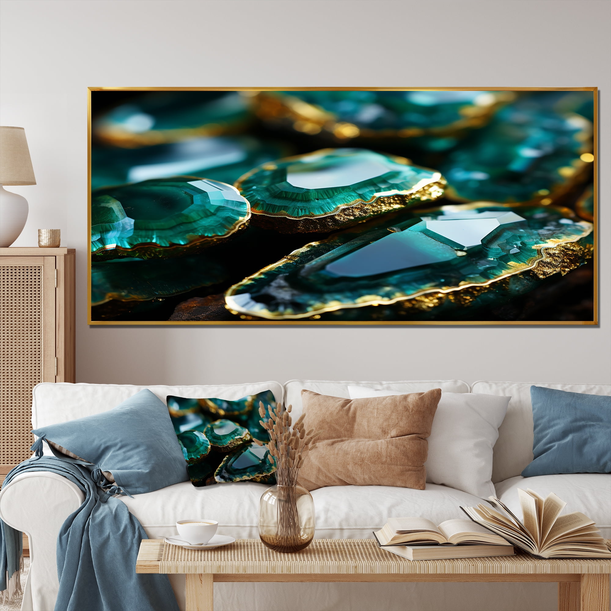 Designart "Amazonite Stone in Green Emerald" Oversized Landscapes ...
