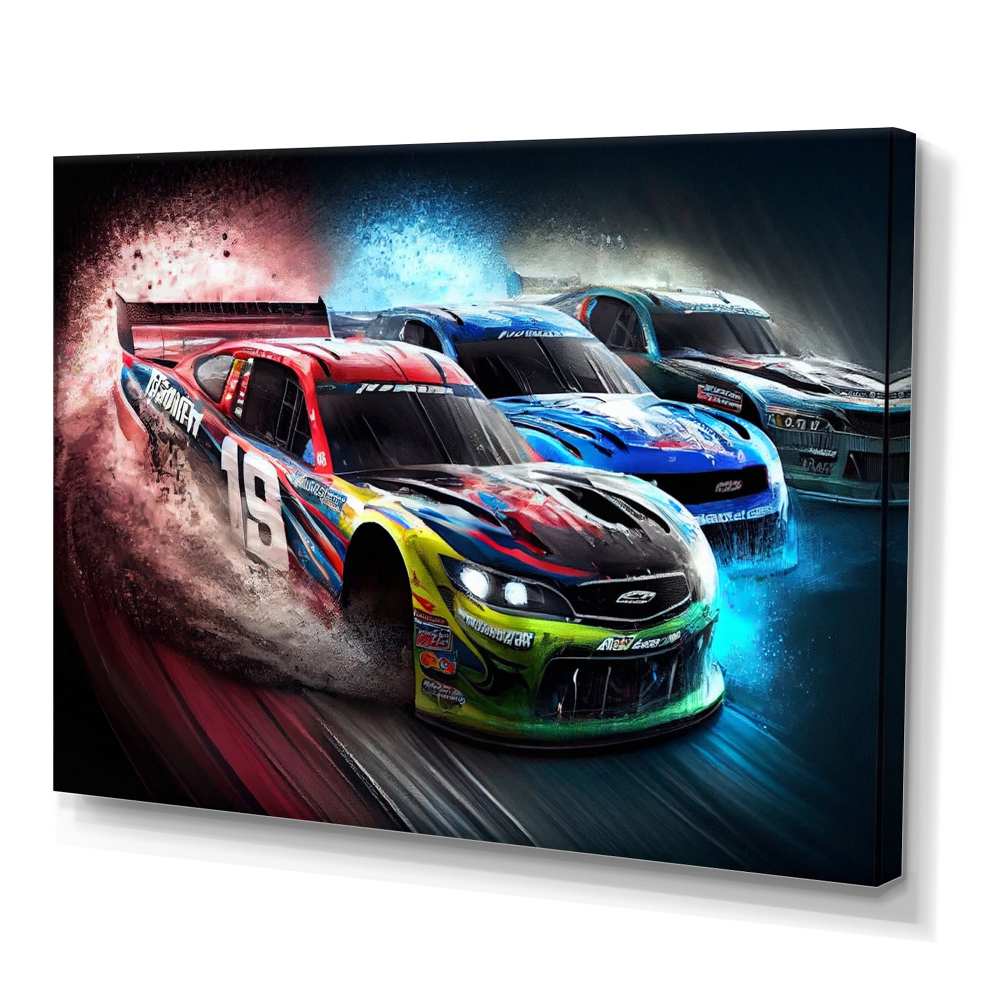 Designart American Stock Car Racing V Canvas Wall Art - Walmart ...