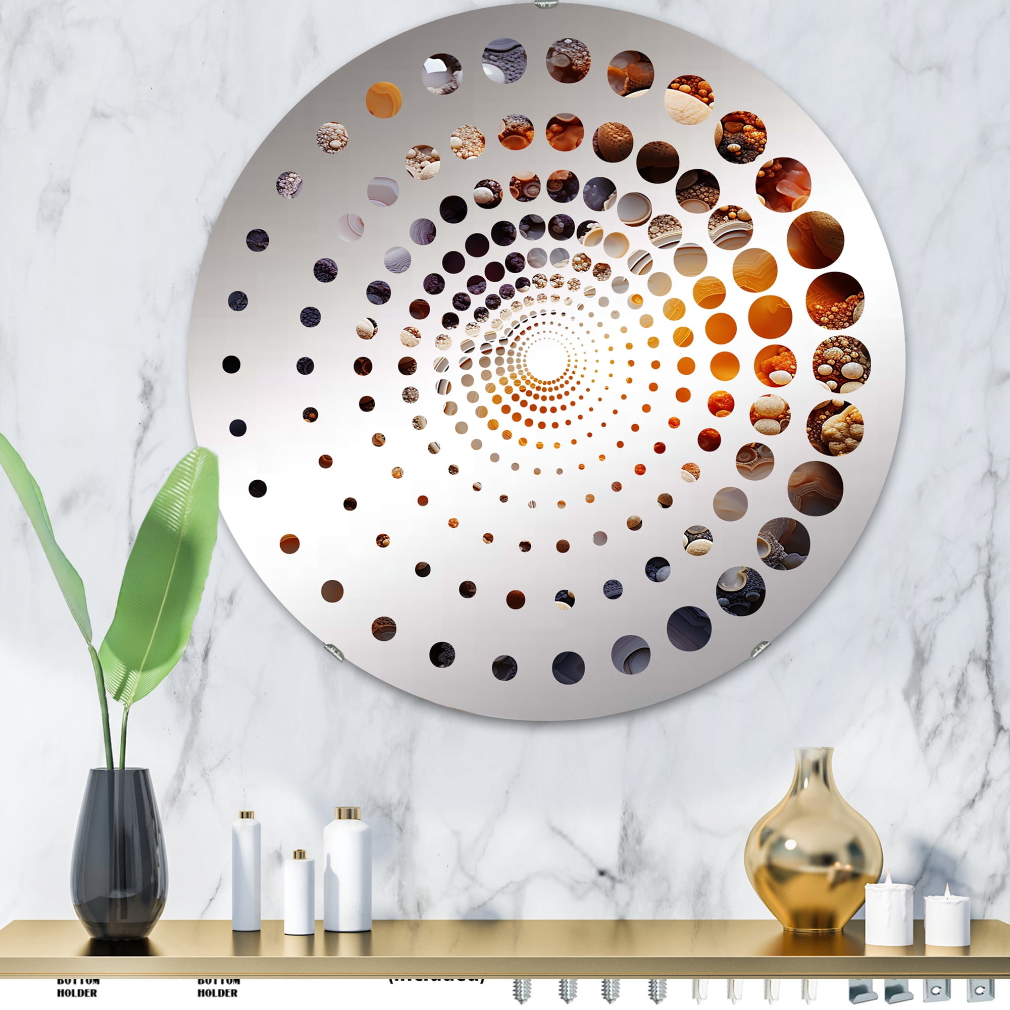 Designart "Amethyst: Orange Spiritual Stone" Spiritual Stone Spiral Dot ...