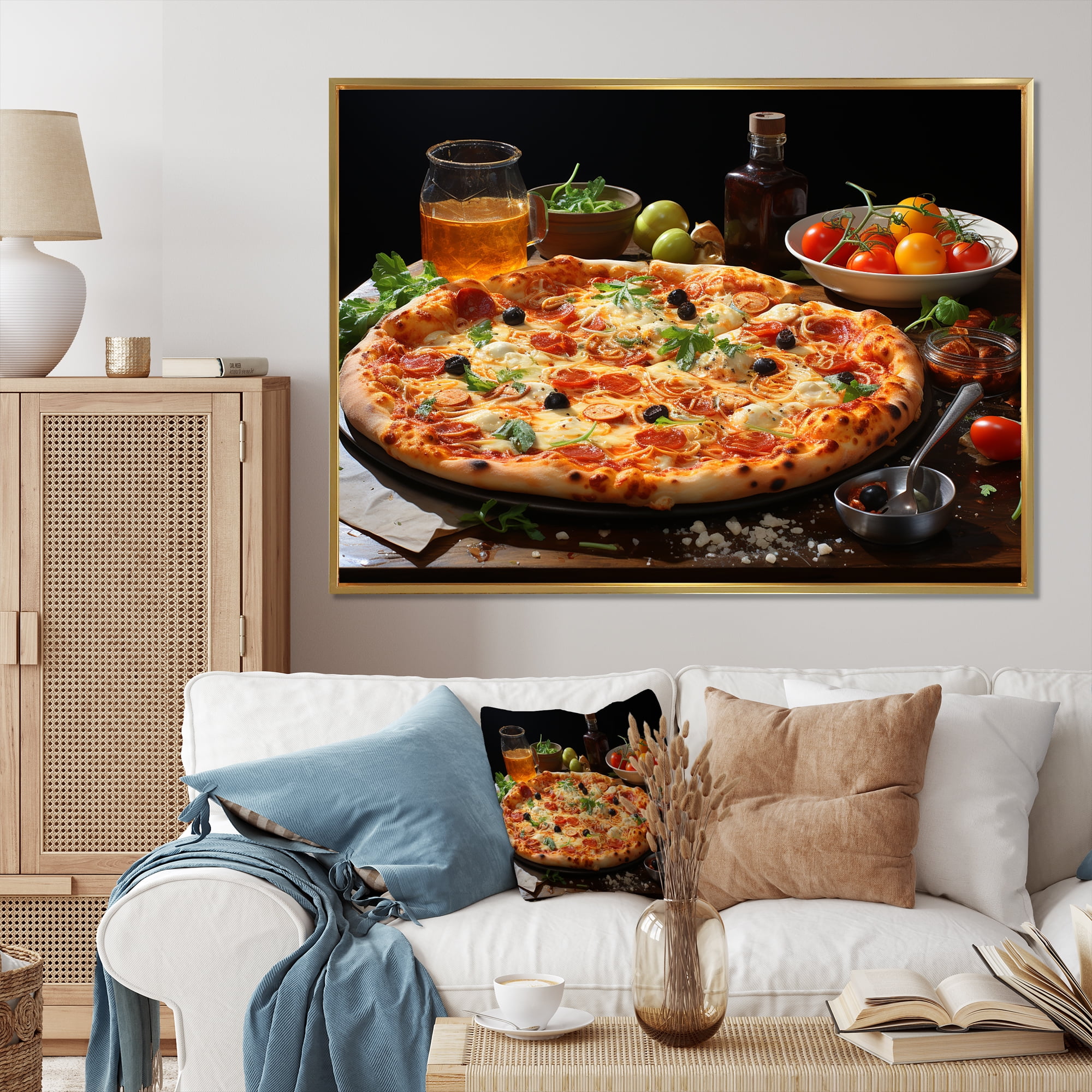Designart "An All Dressed Vibrant Pizza I" Food & Beverage Floater ...