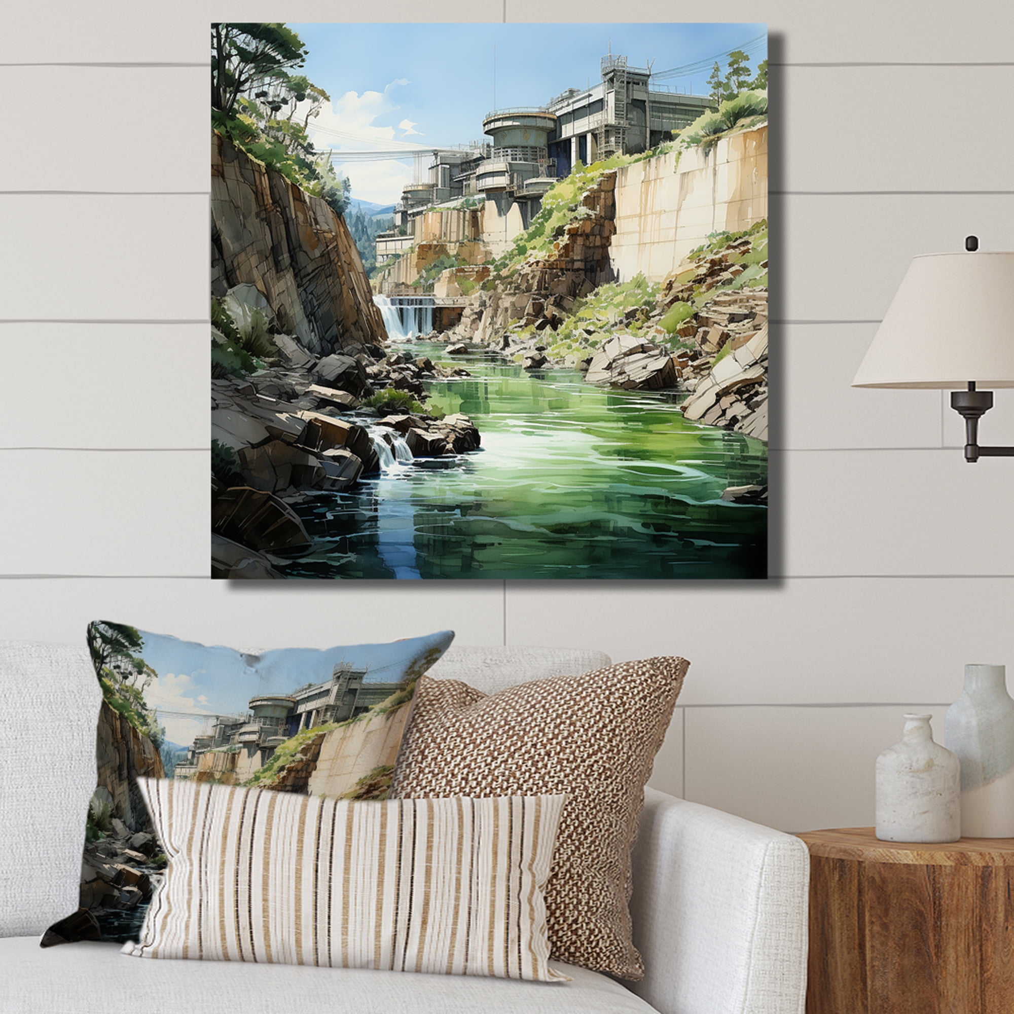 Designart "Analytical Drawing Of Dams" Dams Wall Art Prints - Walmart.com