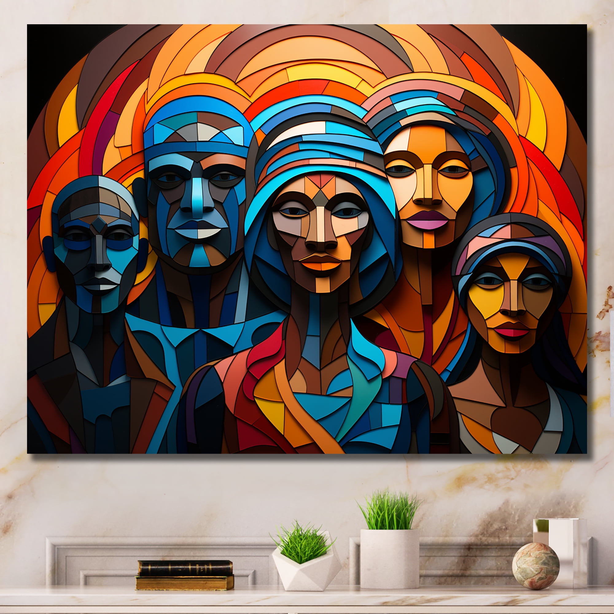Designart "Ancestral Legacy in Blue African Heritage III" People Wall ...