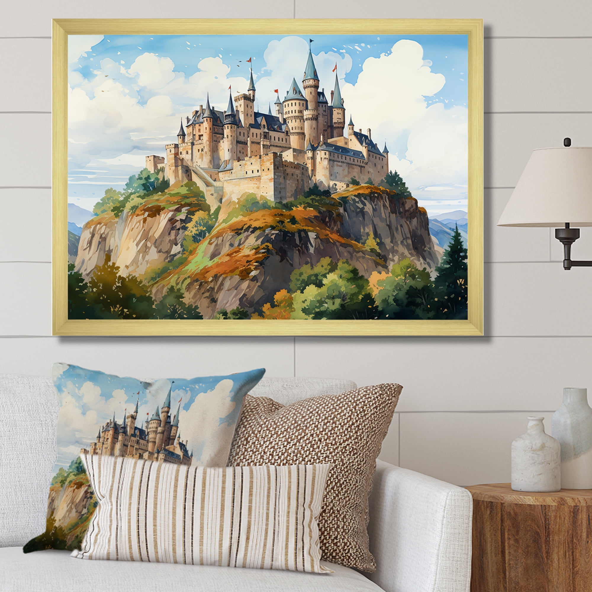 Designart "Ancient Castle Harmony in Mountainous Terrain" Architecture ...