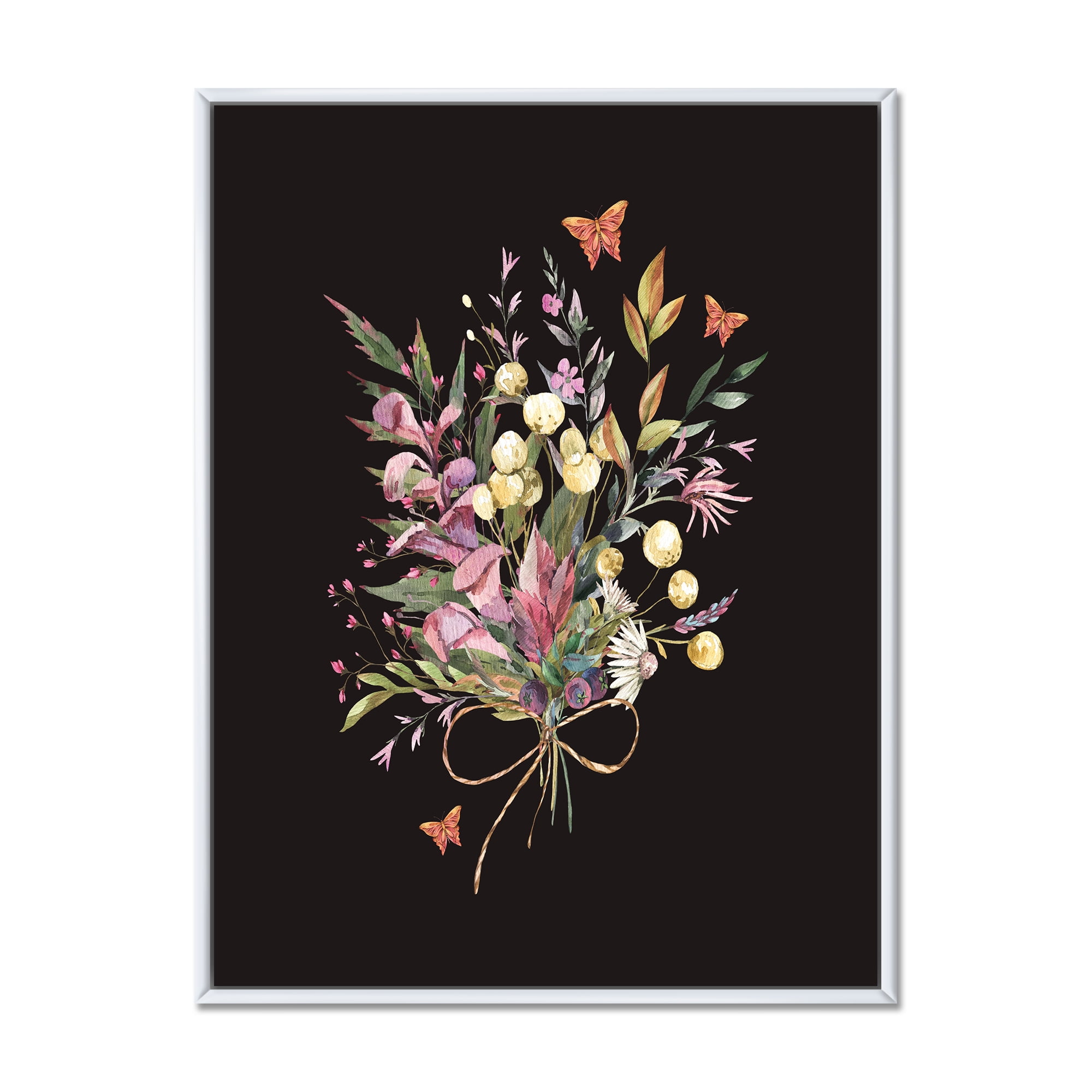 Designart 'Ancient Floral Summer Wildflowers Arrangement' Traditional ...