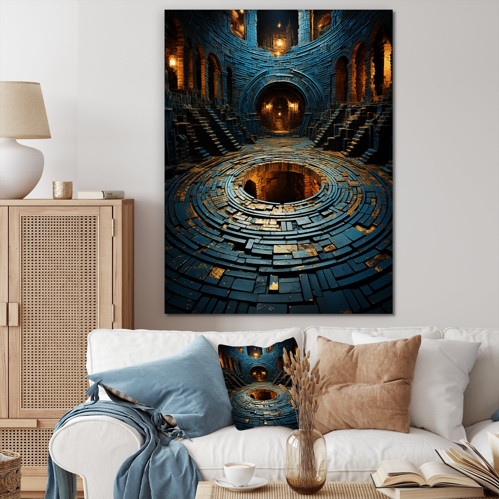 Designart "Ancient Maya Stone Labyrinth Wonders II" Abstract Canvas ...
