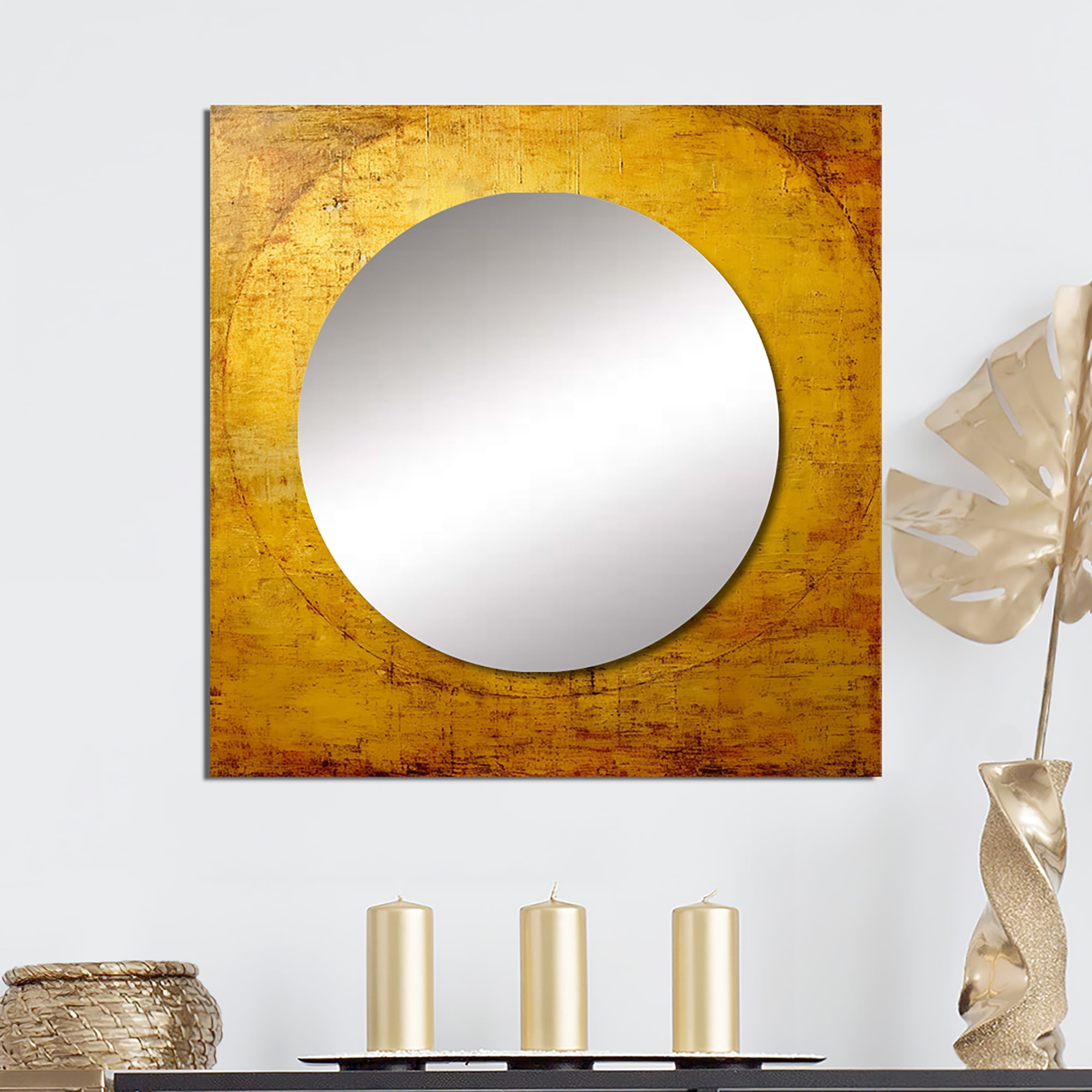Designart "Ancient Opulence Retro Abstract Gold" Abstract Painting ...